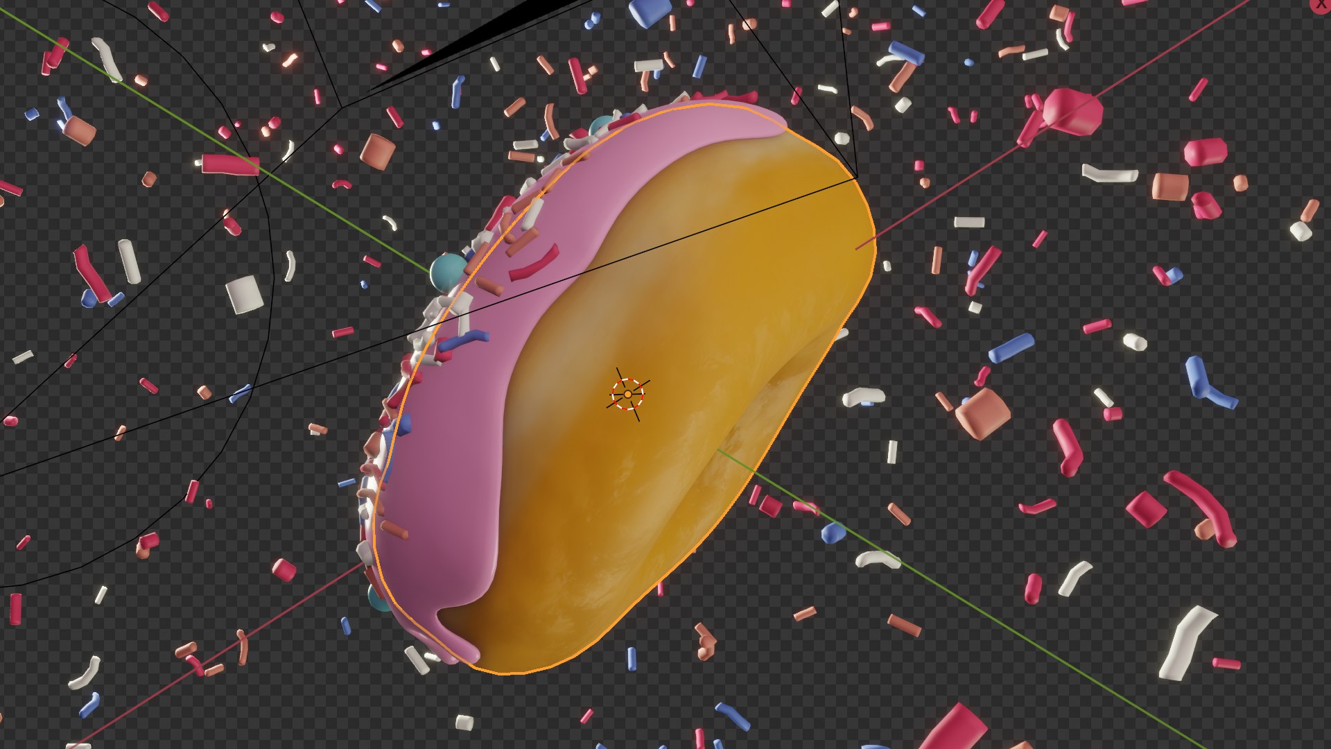 Doughnut Rotation Effect Floating Particle Background 3D Model ...