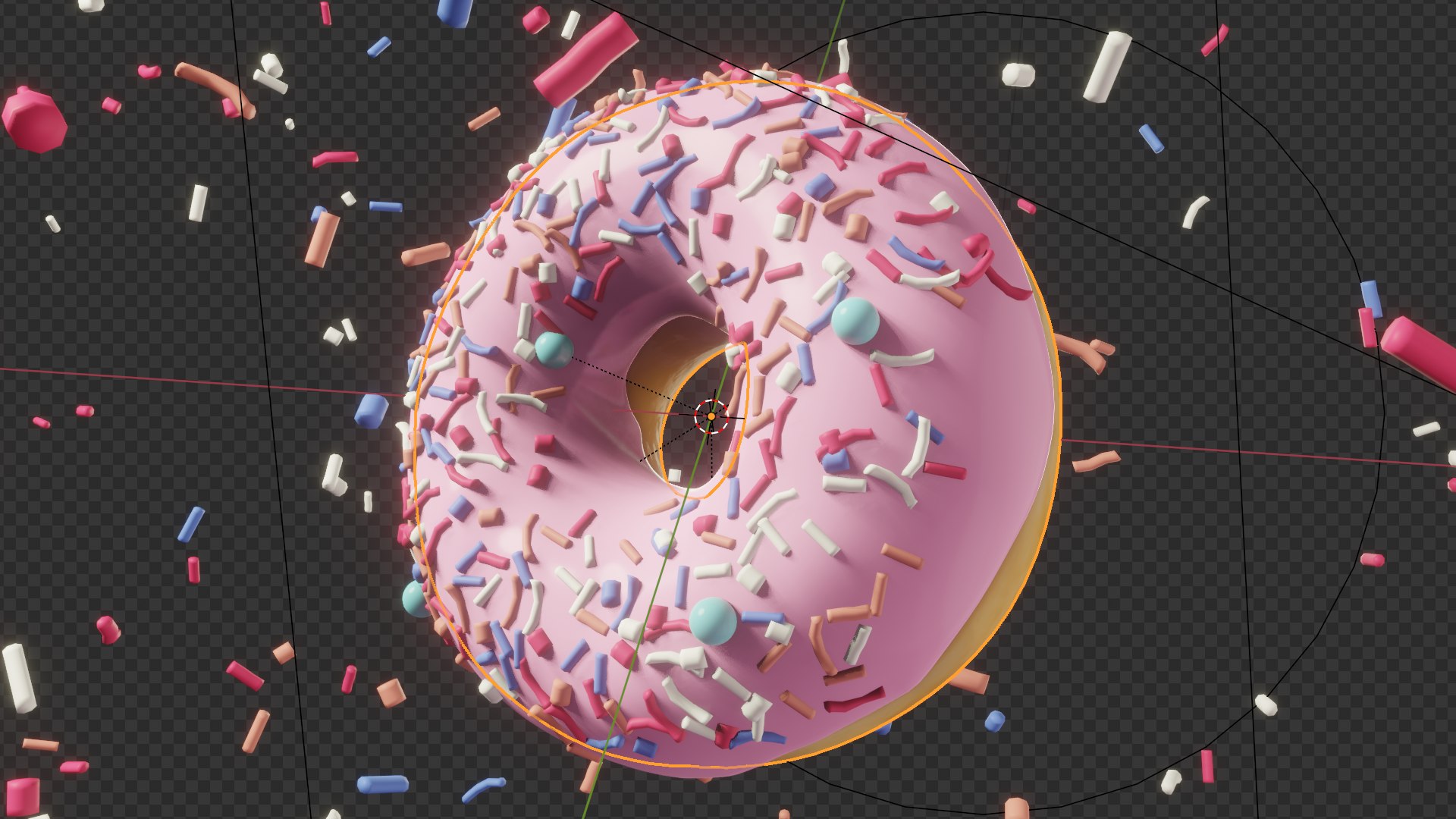 Doughnut Rotation Effect Floating Particle Background 3D Model ...