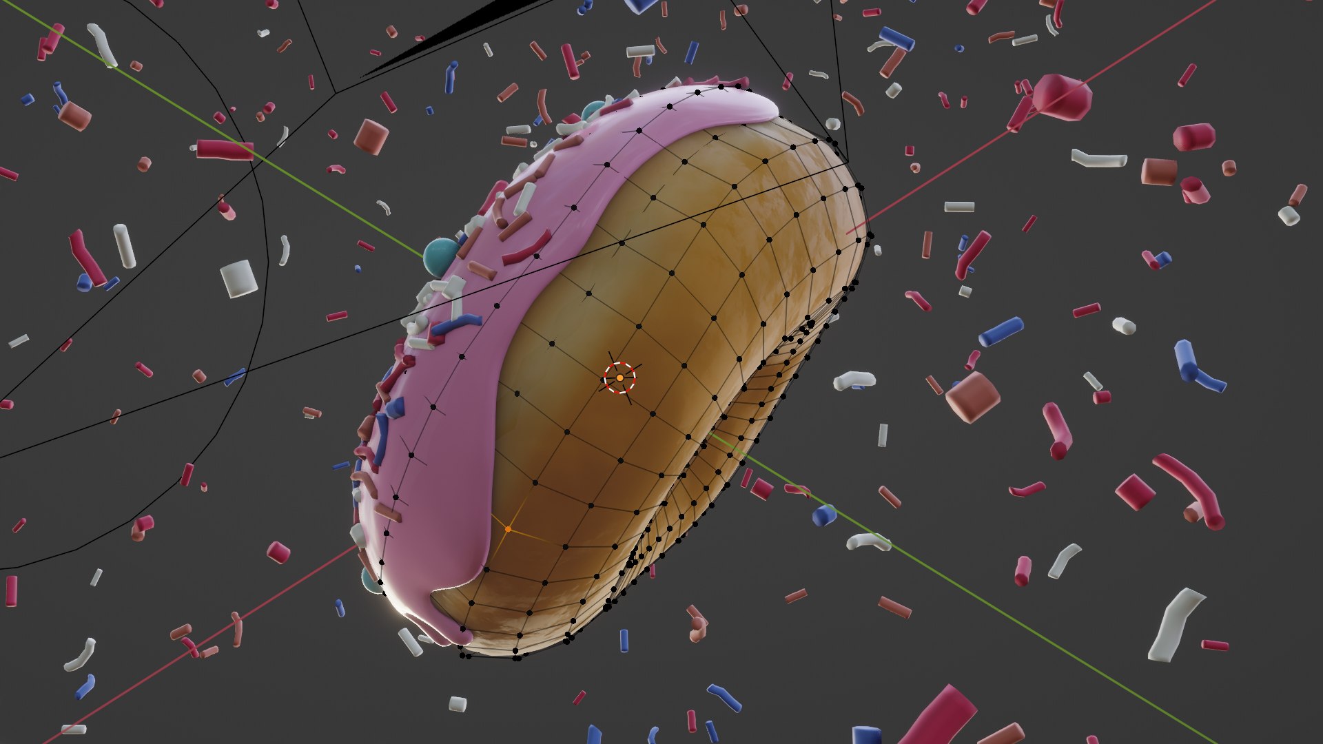 Doughnut Rotation Effect Floating Particle Background 3D Model ...