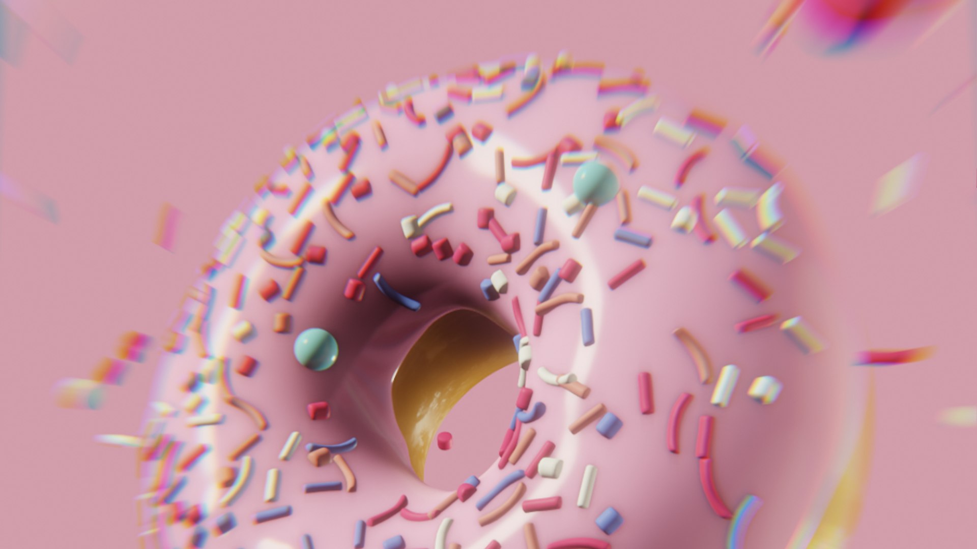 Doughnut Rotation Effect Floating Particle Background 3D Model ...