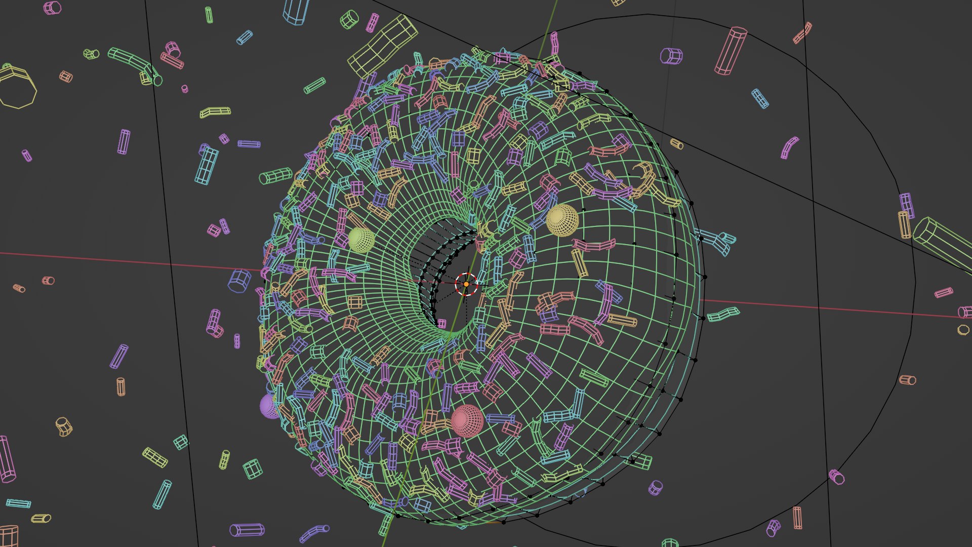 Doughnut Rotation Effect Floating Particle Background 3D Model ...