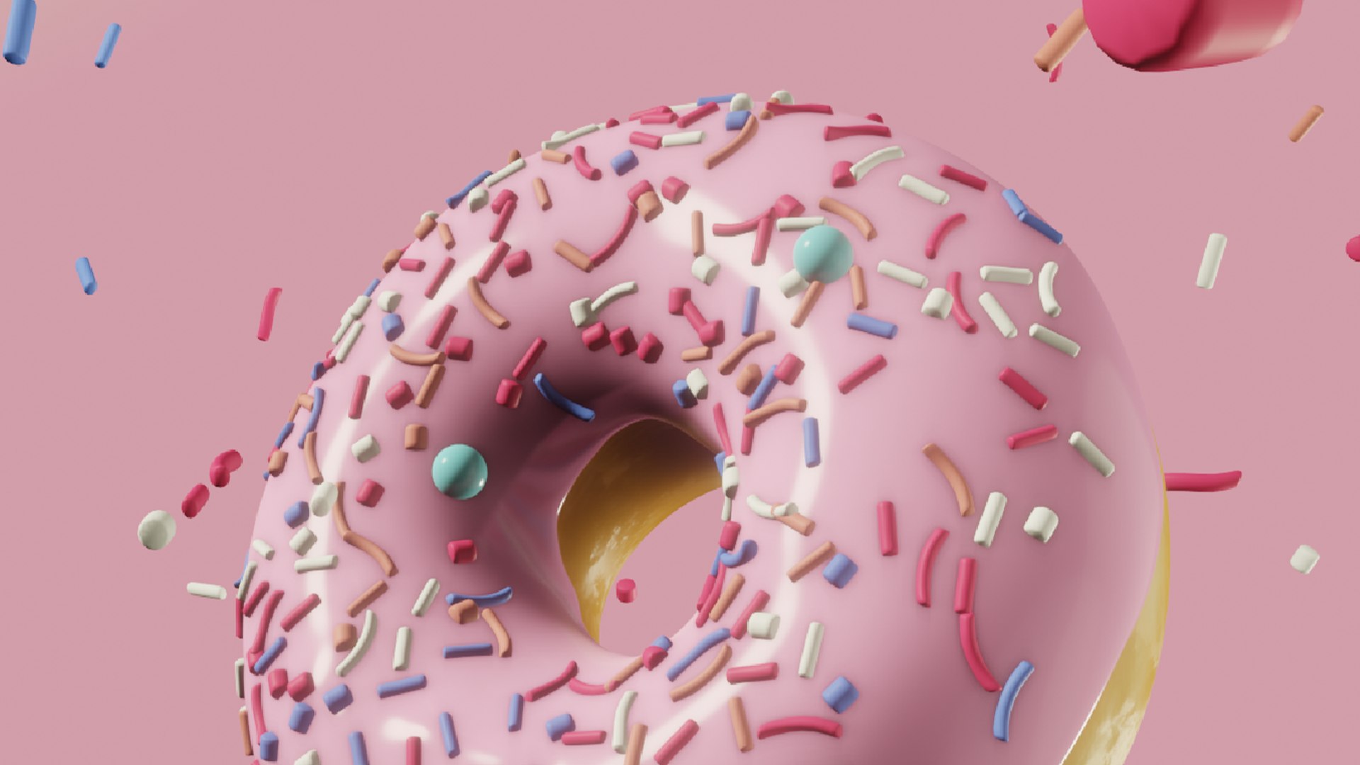 Doughnut Rotation Effect Floating Particle Background 3D Model ...