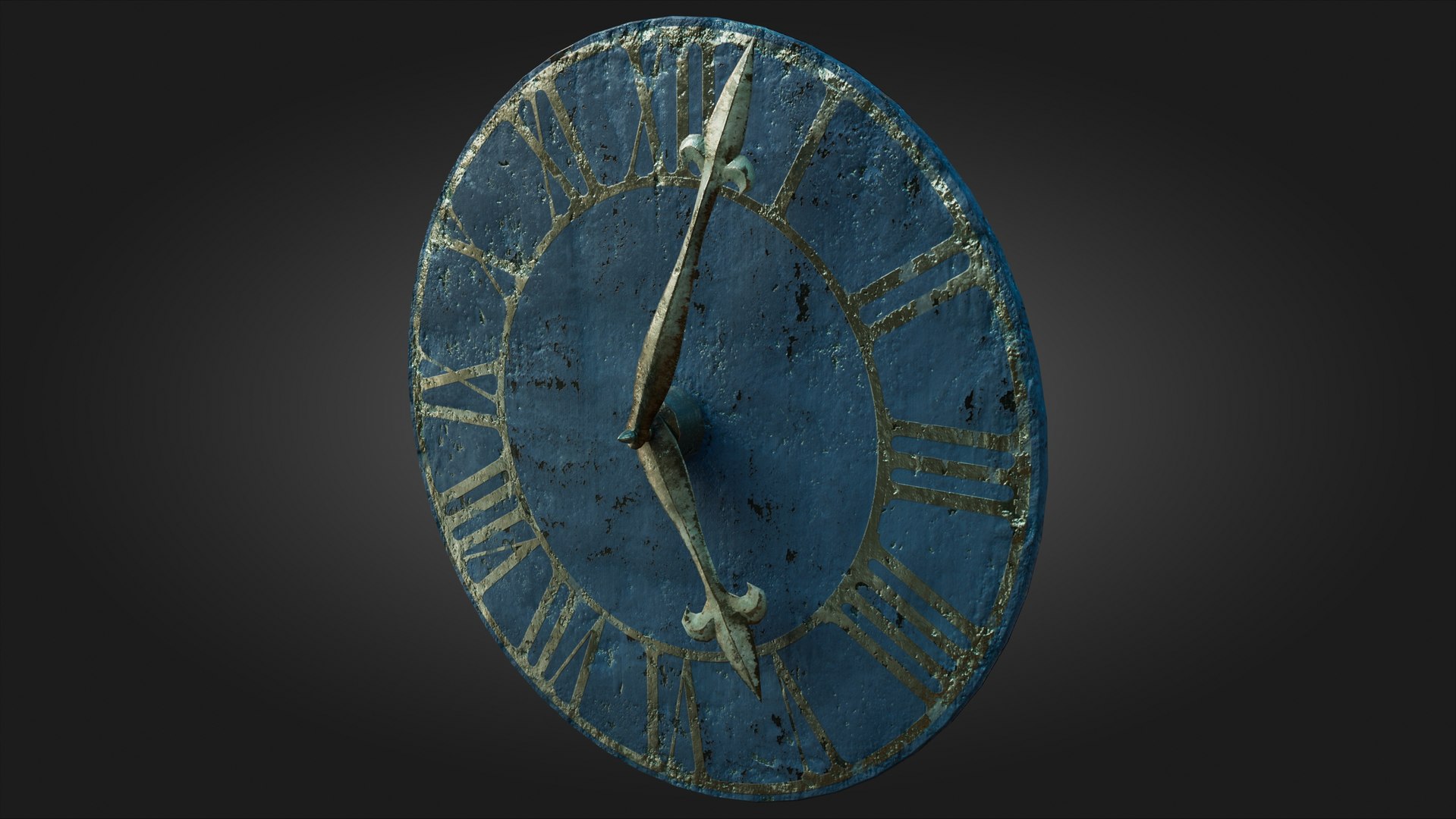 Antique Tower Clock Blue - PBR 3D Model - TurboSquid 1854166