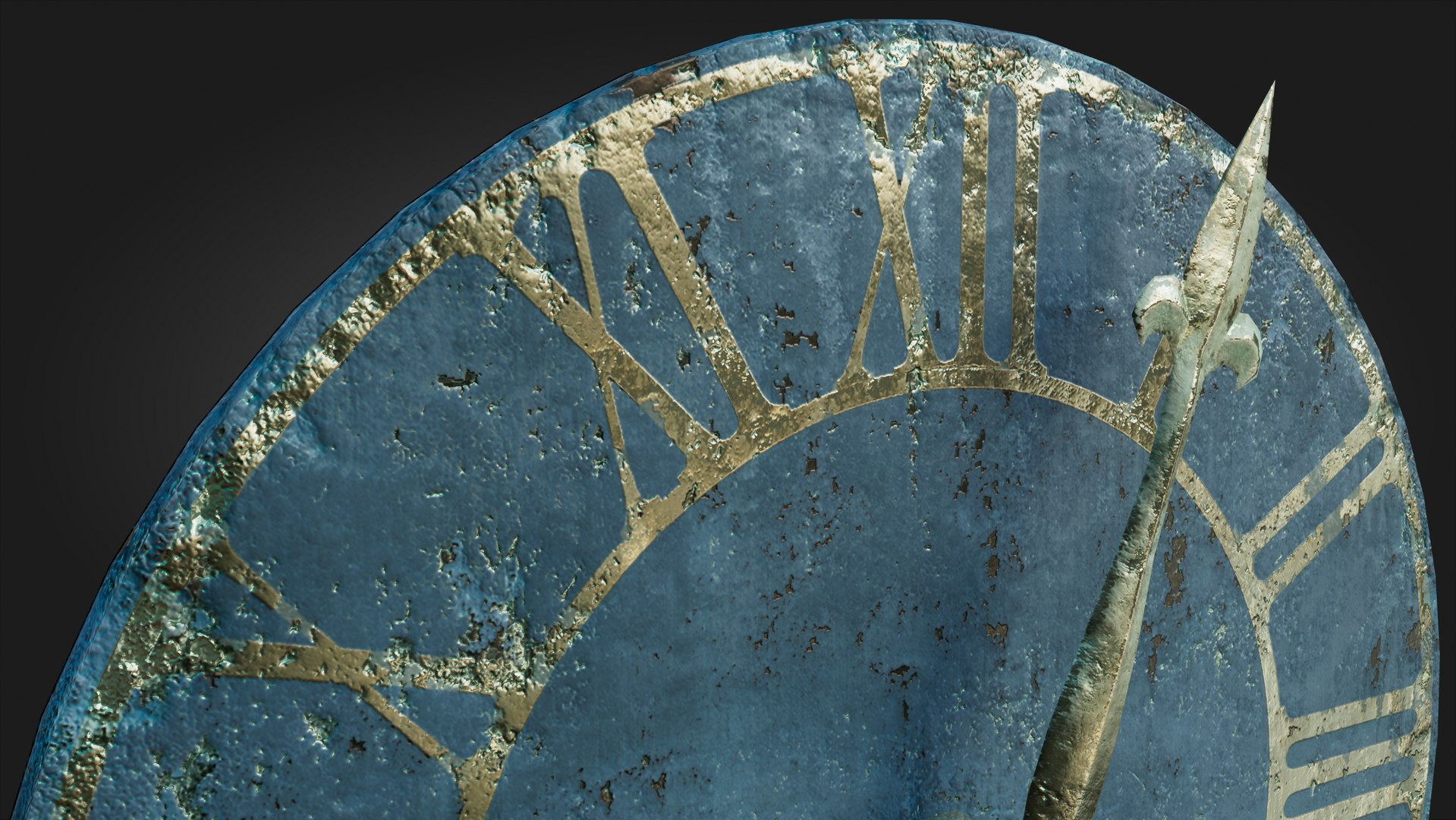 Antique Tower Clock Blue - PBR 3D Model - TurboSquid 1854166