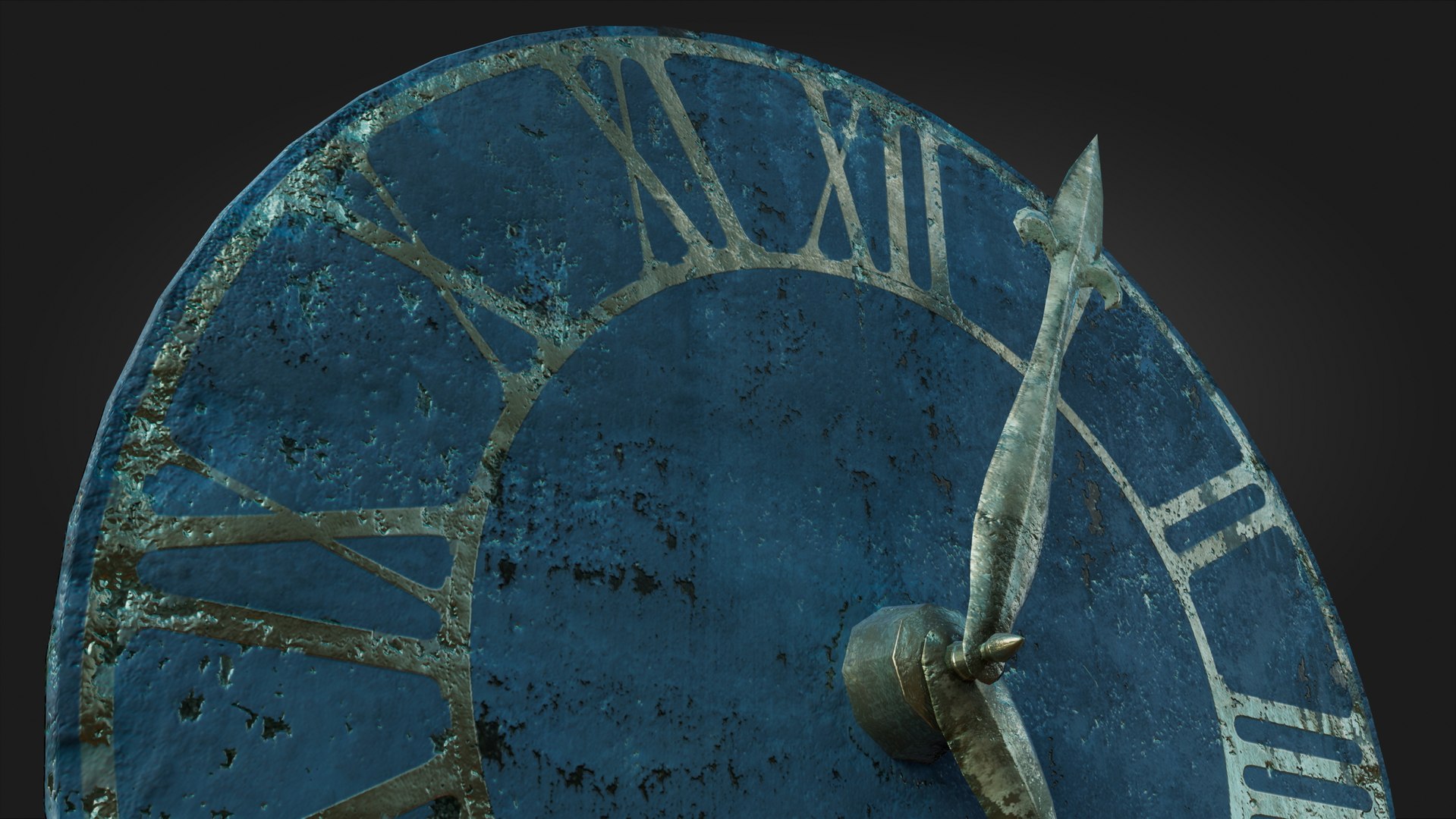 Antique Tower Clock Blue - PBR 3D Model - TurboSquid 1854166