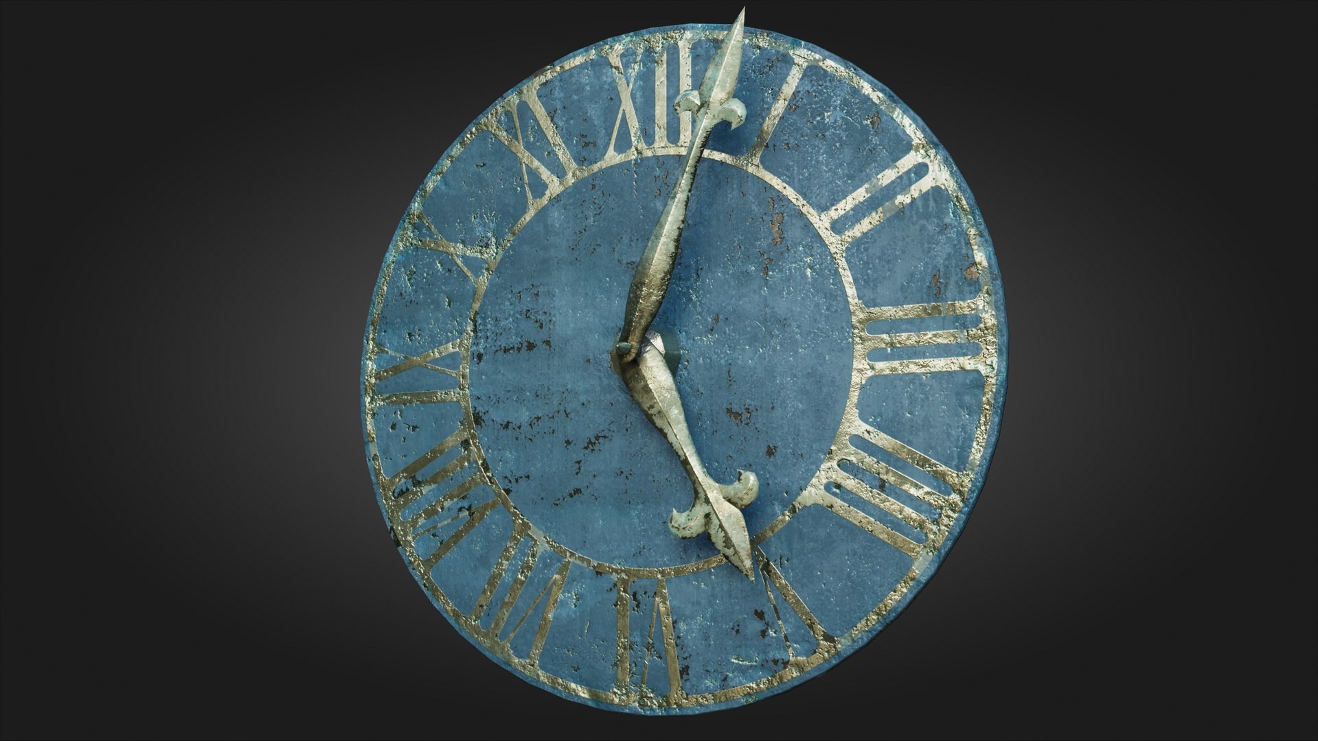 Antique Tower Clock Blue - PBR 3D Model - TurboSquid 1854166