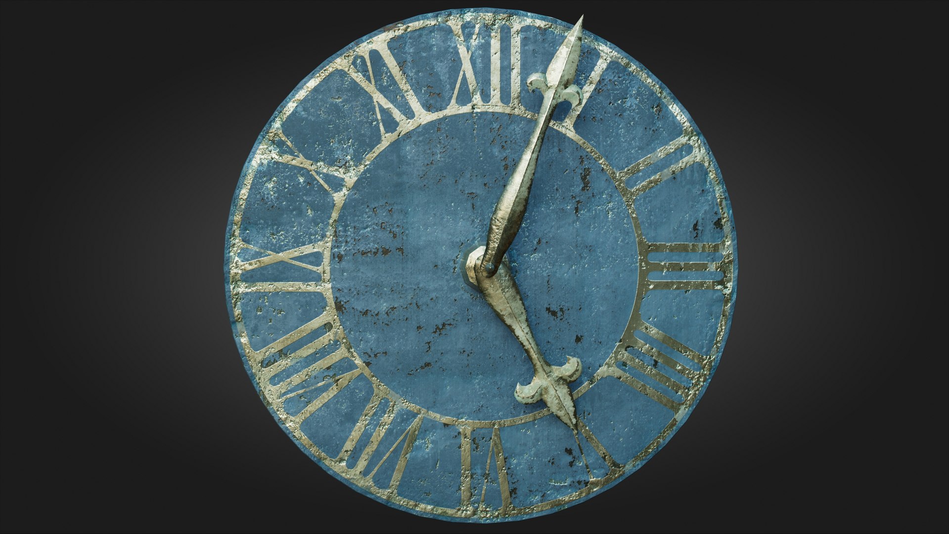 Antique Tower Clock Blue - PBR 3D Model - TurboSquid 1854166