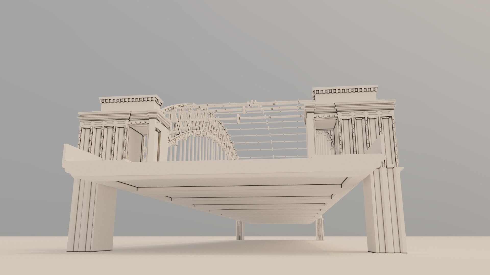 Rainbow Arch Steel Bridge 3D Model - TurboSquid 1599206