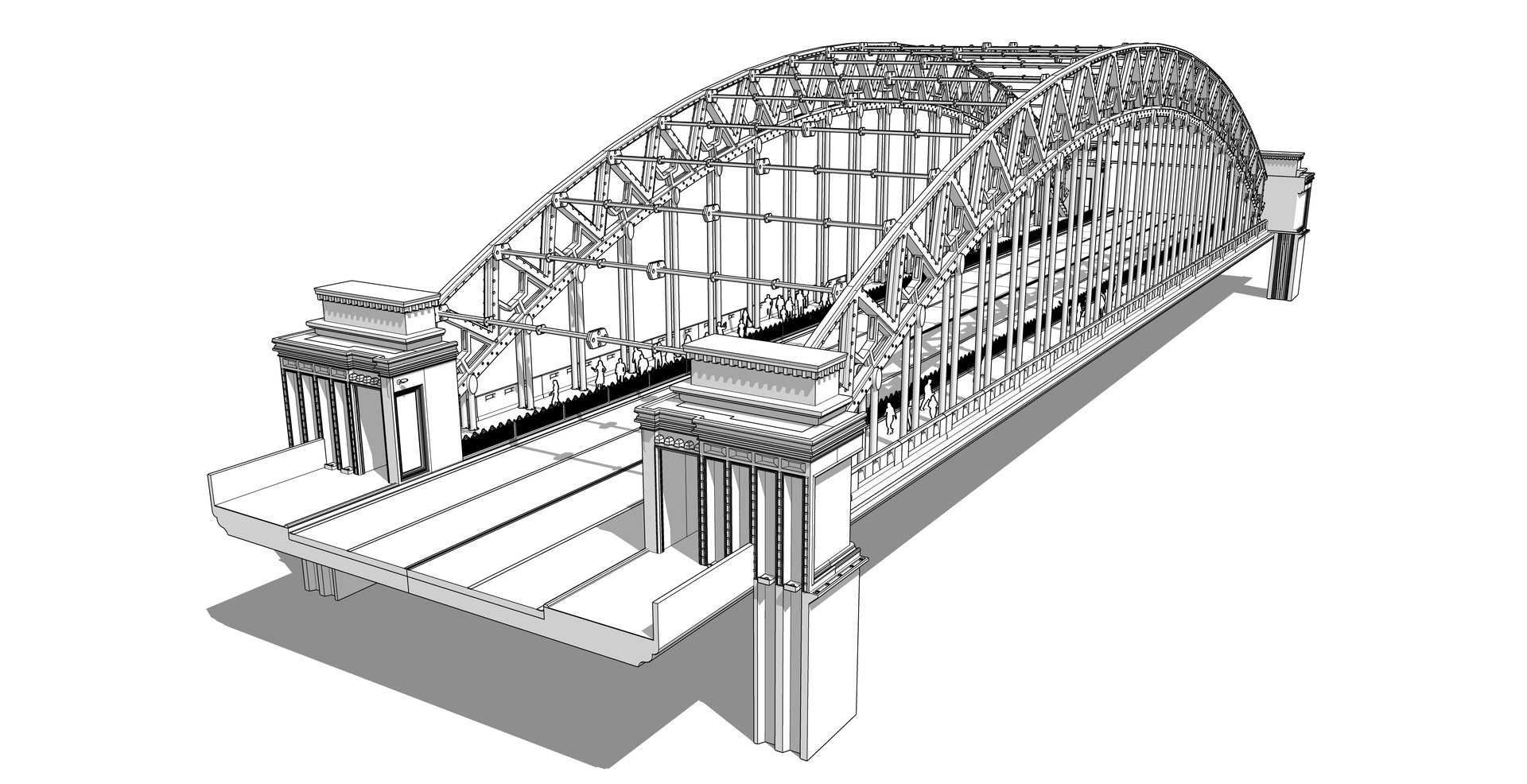 Rainbow arch steel bridge 3D model - TurboSquid 1599206
