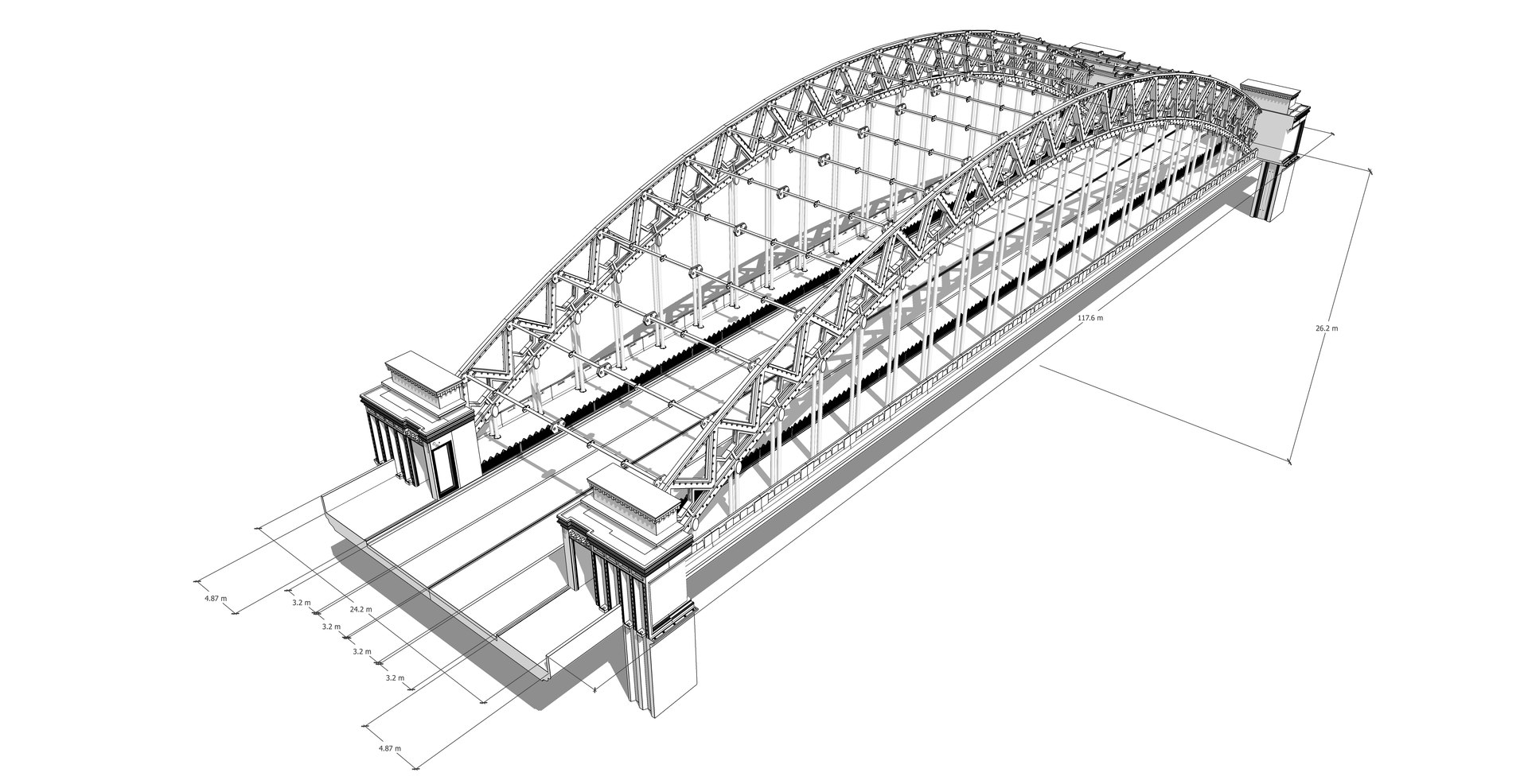Rainbow Arch Steel Bridge 3D Model - TurboSquid 1599206