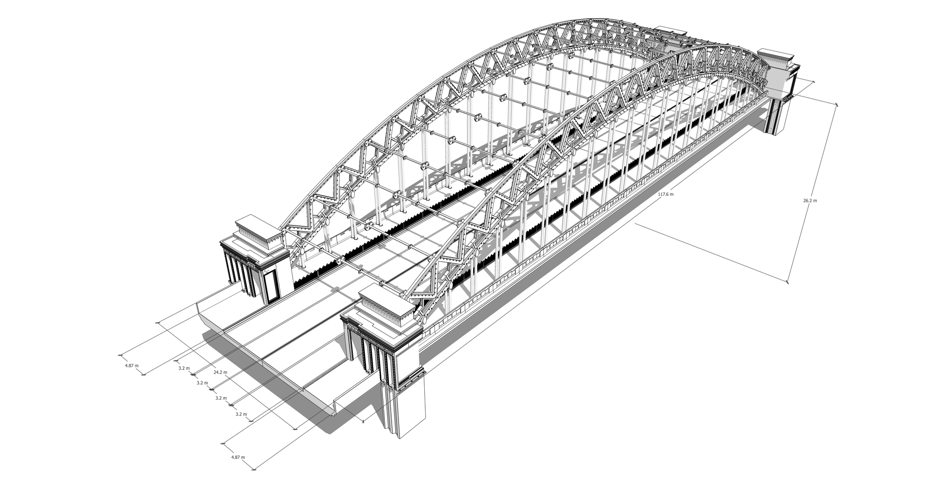 Rainbow arch steel bridge 3D model - TurboSquid 1599206