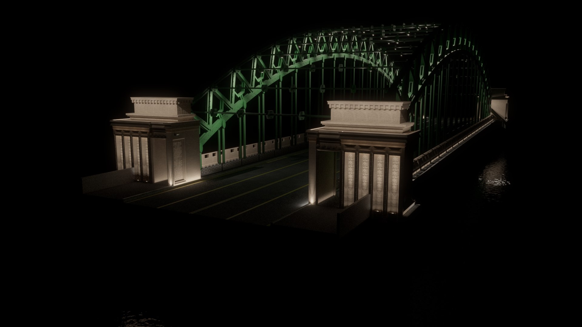 Rainbow Arch Steel Bridge 3D Model - TurboSquid 1599206