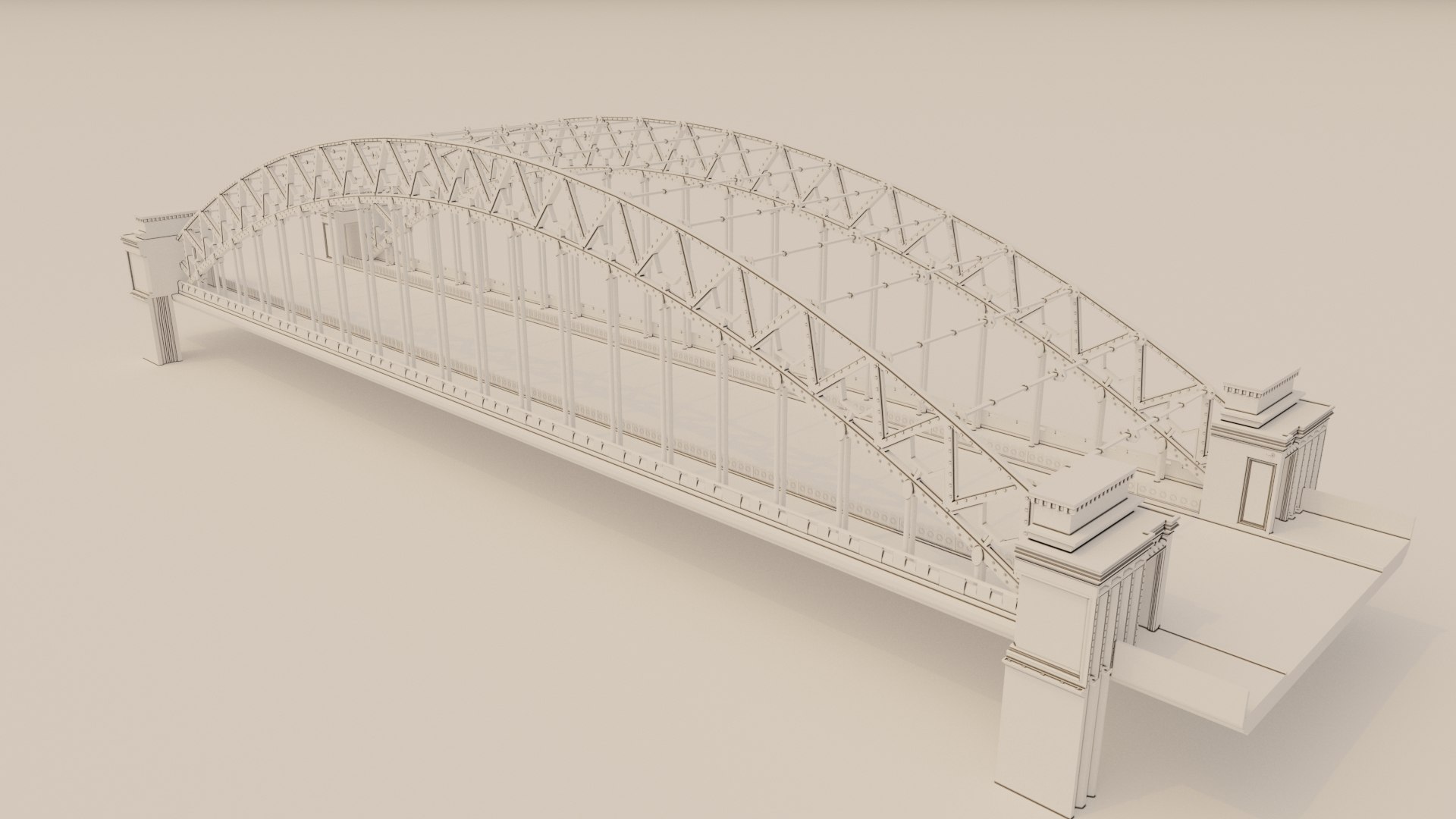 Rainbow Arch Steel Bridge 3D Model - TurboSquid 1599206