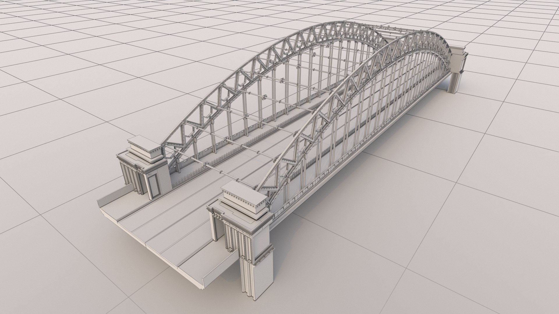 Rainbow Arch Steel Bridge 3D Model - TurboSquid 1599206