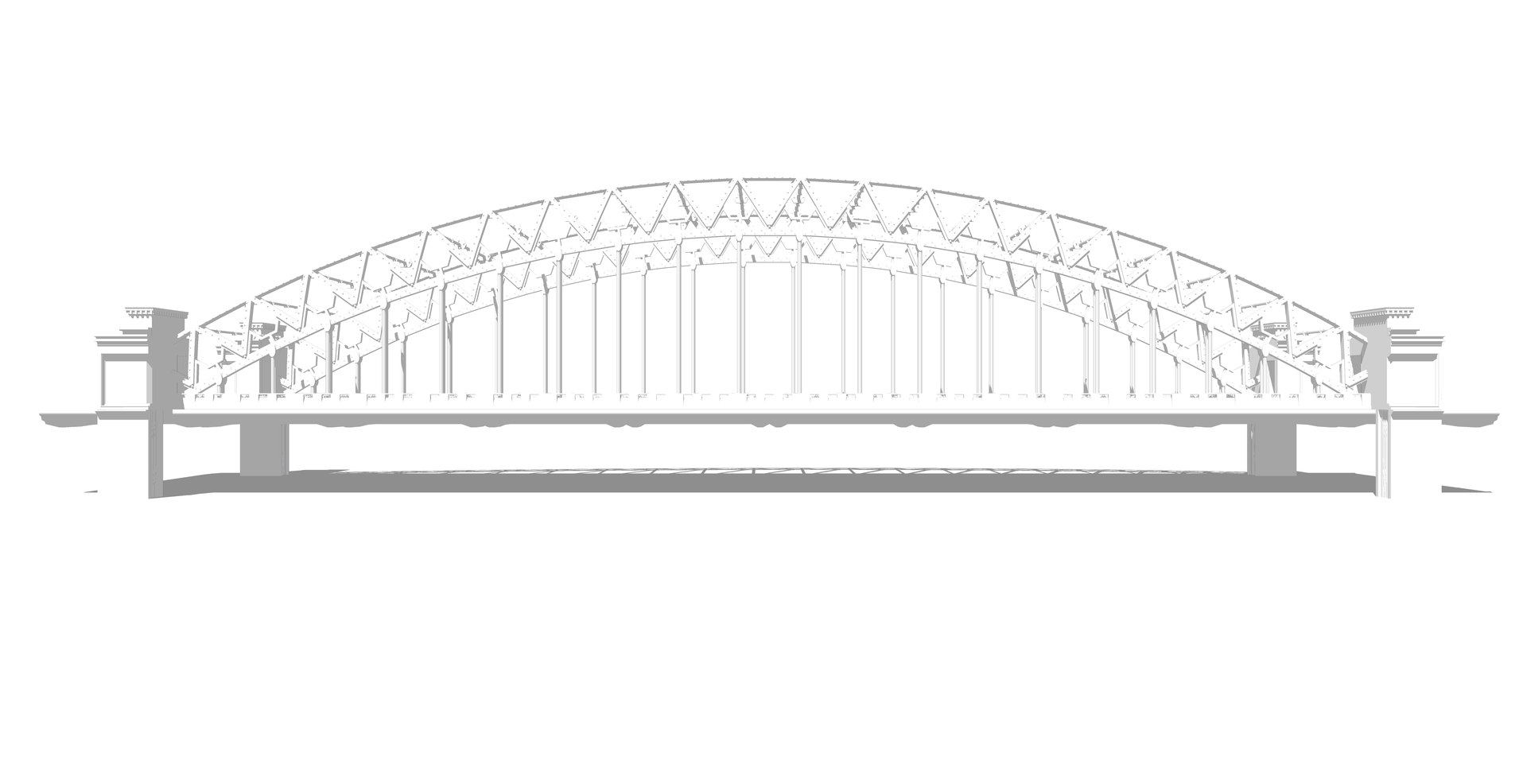 Rainbow Arch Steel Bridge 3D Model - TurboSquid 1599206
