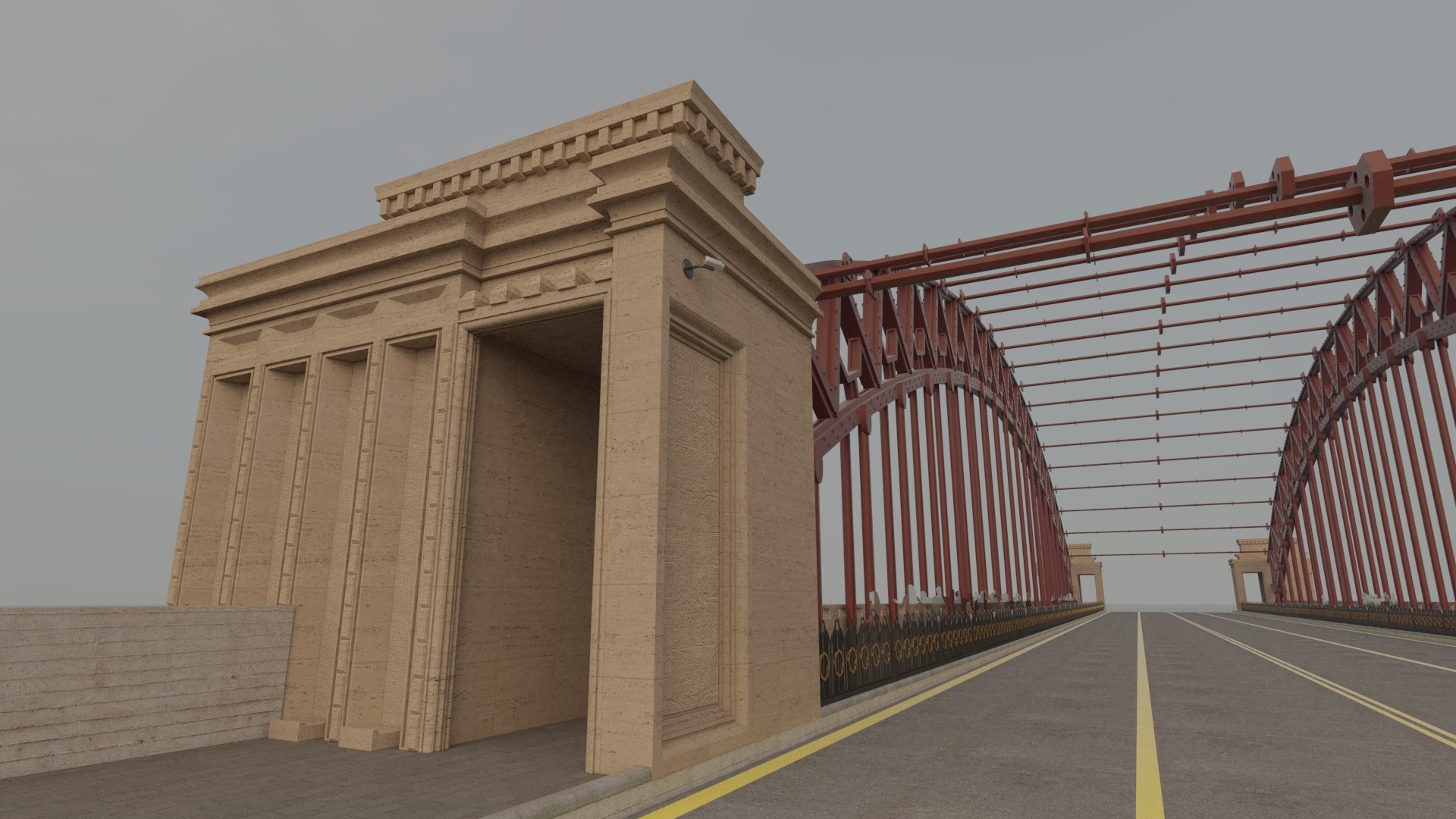 Rainbow Arch Steel Bridge 3D Model - TurboSquid 1599206