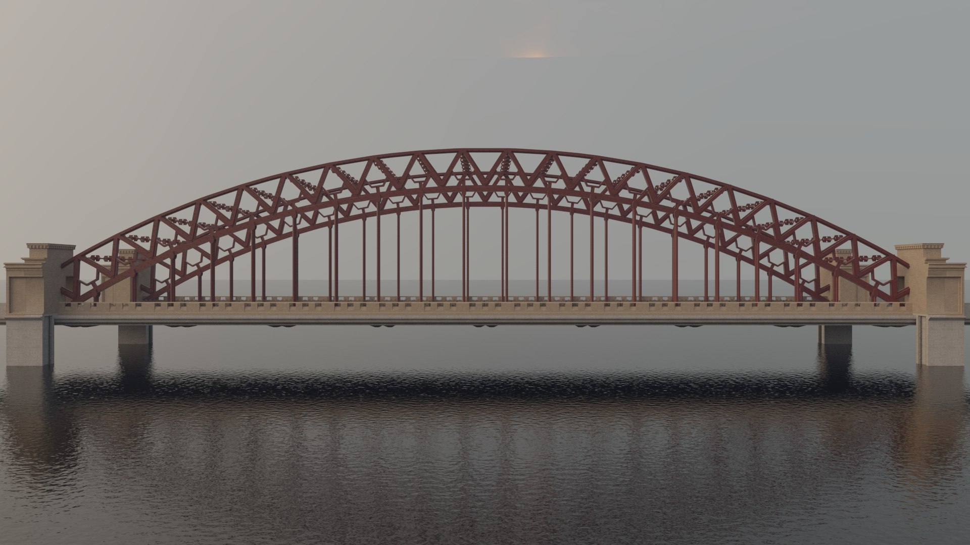 Rainbow Arch Steel Bridge 3D Model - TurboSquid 1599206