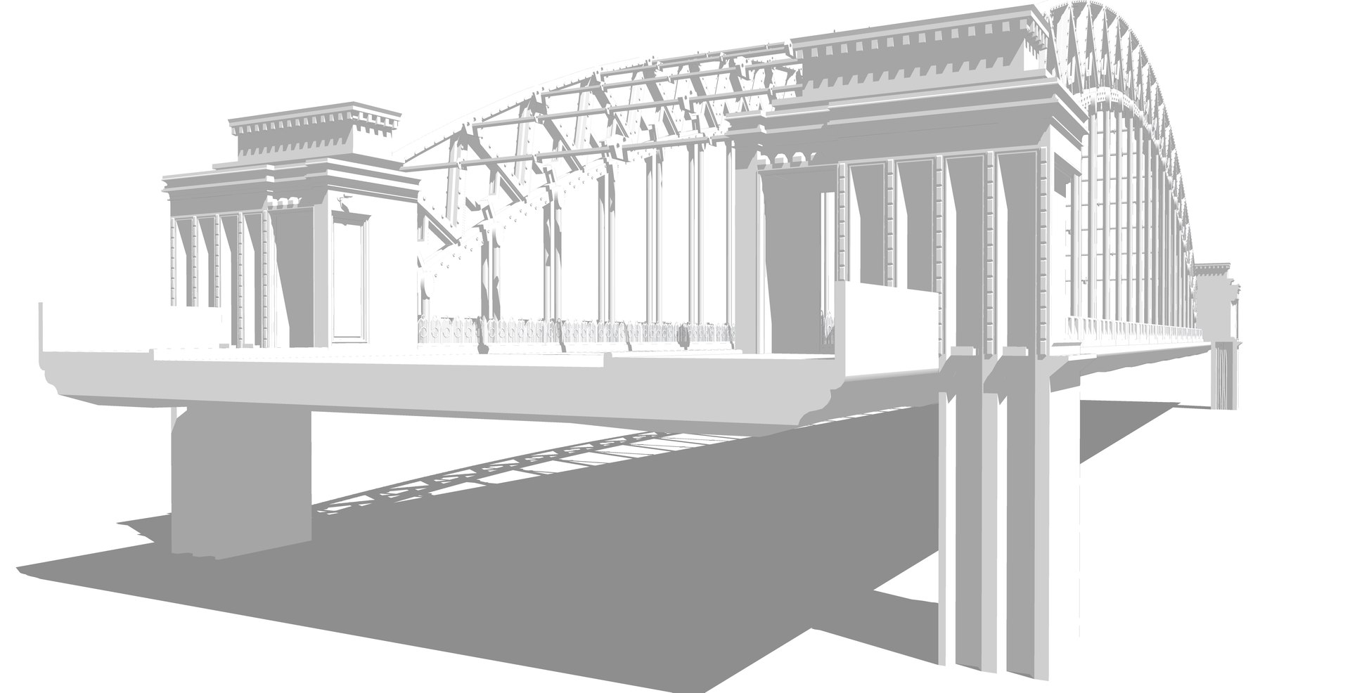 Rainbow Arch Steel Bridge 3D Model - TurboSquid 1599206