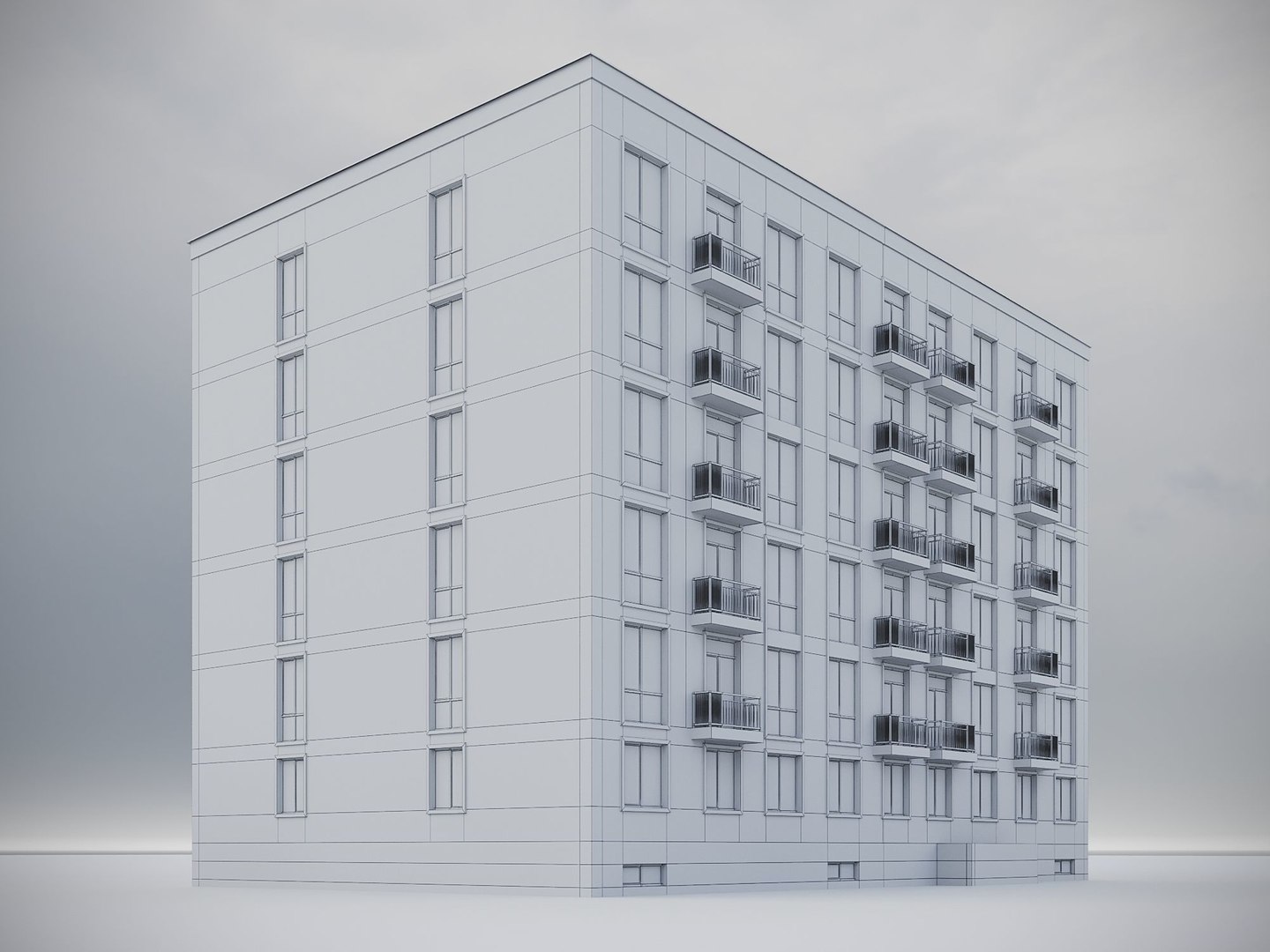 Brick Residential Building 012 3D - TurboSquid 2153810