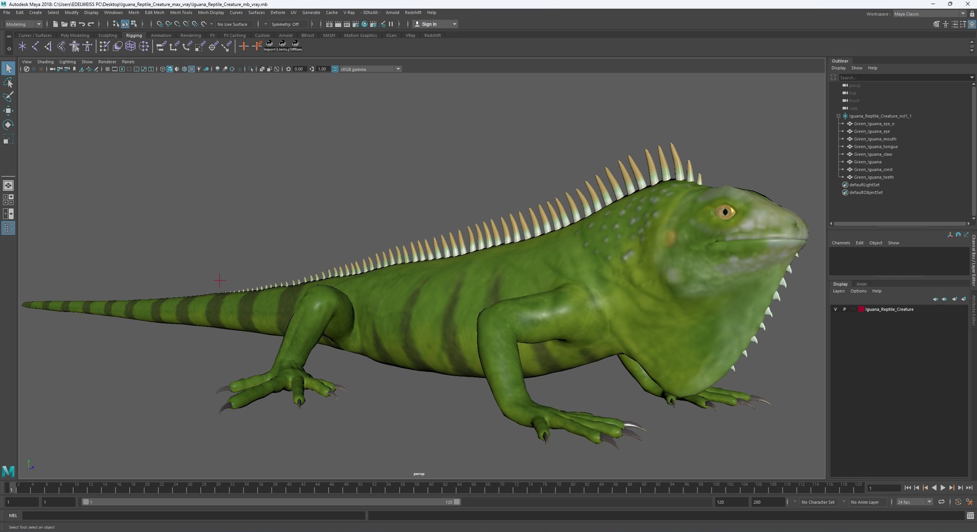 3D Iguana Reptile Creature Model - TurboSquid 2330642