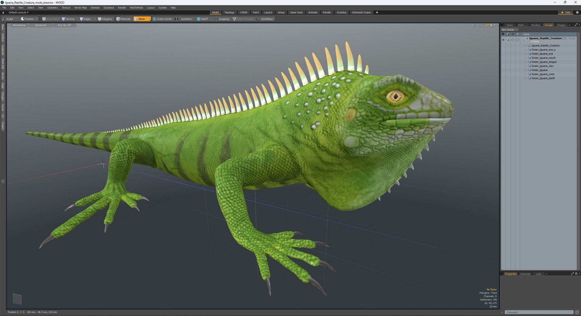 3D Iguana Reptile Creature Model - TurboSquid 2330642
