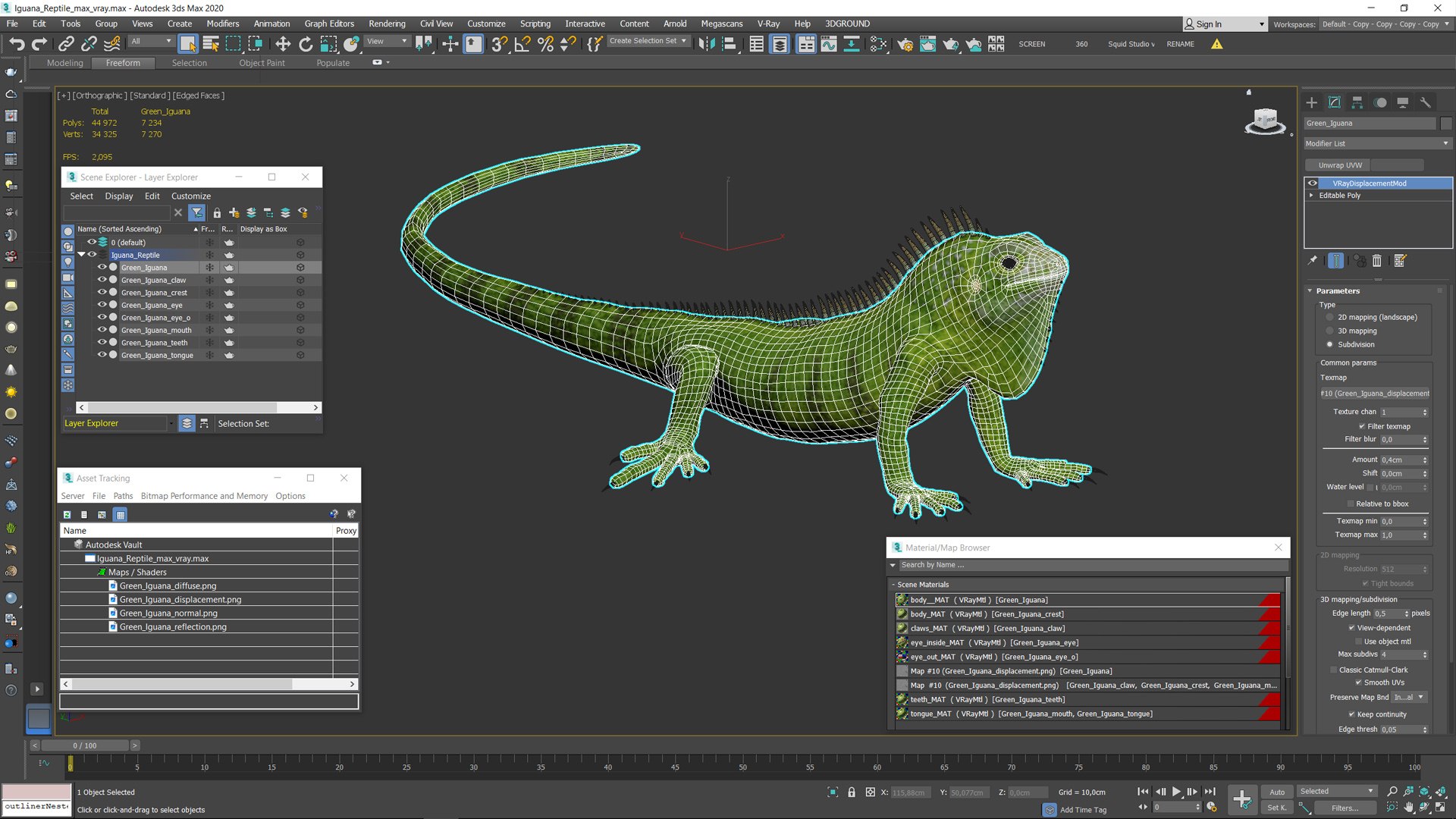 3D Iguana Reptile Creature Model - TurboSquid 2330642