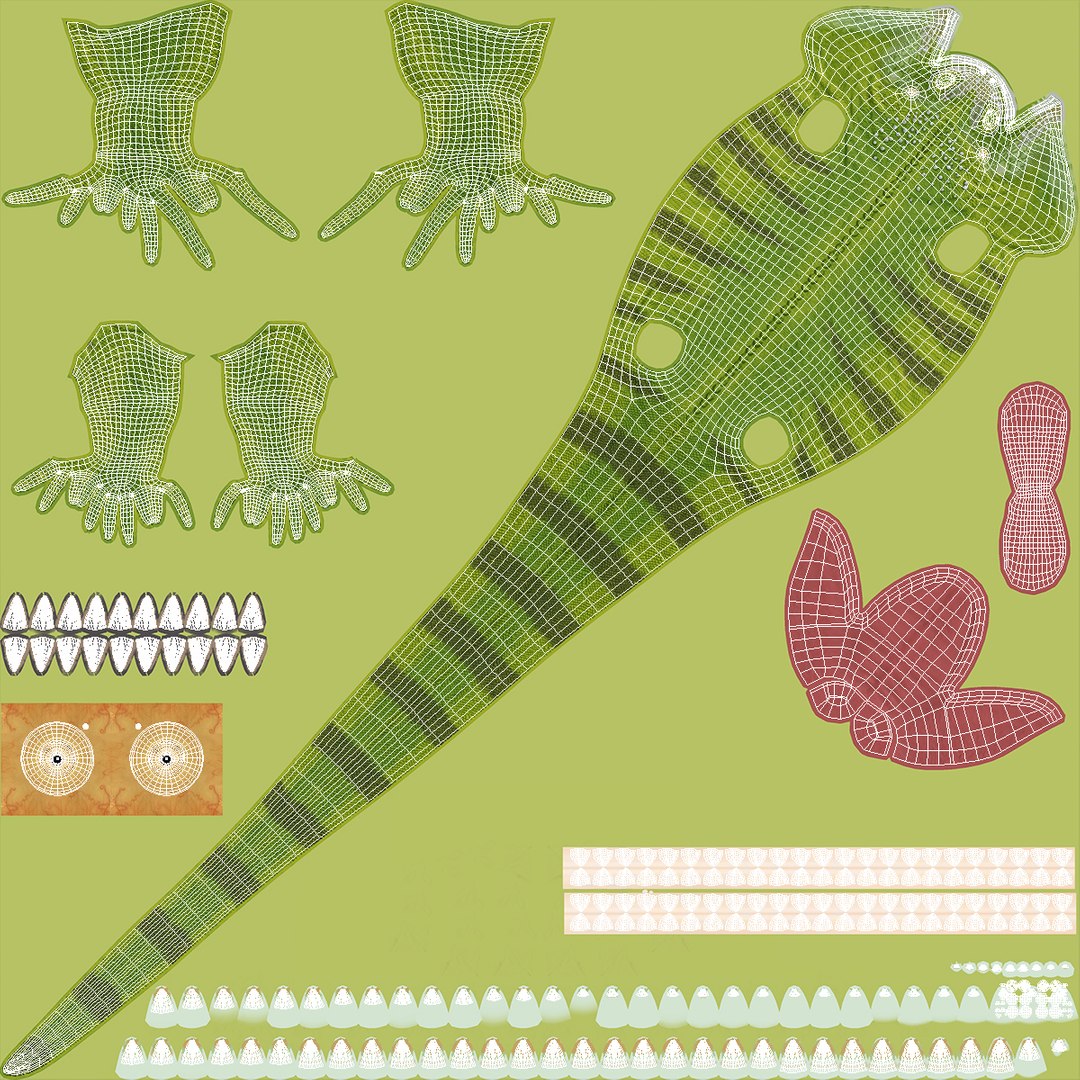 3D Iguana Reptile Creature Model - TurboSquid 2330642