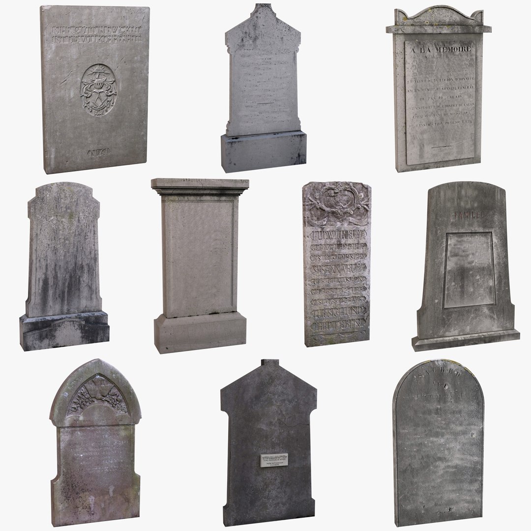 13 tomb stones tombstones c4d