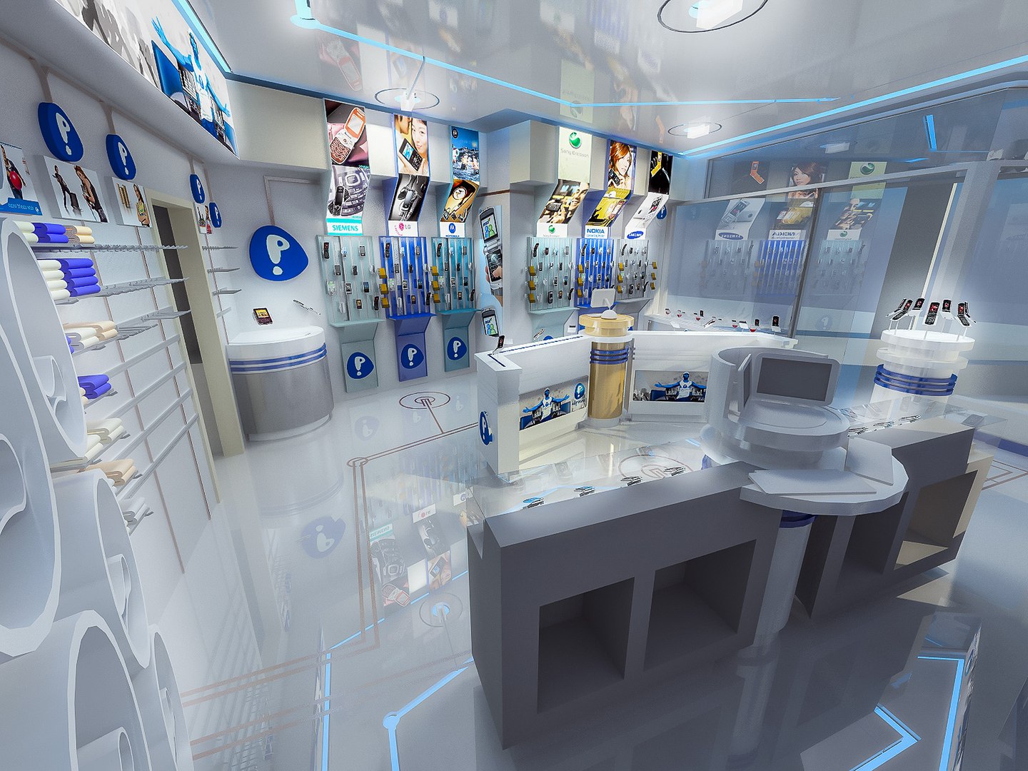 3D Mobile Phone Shop Interior 01 Model - TurboSquid 1751243
