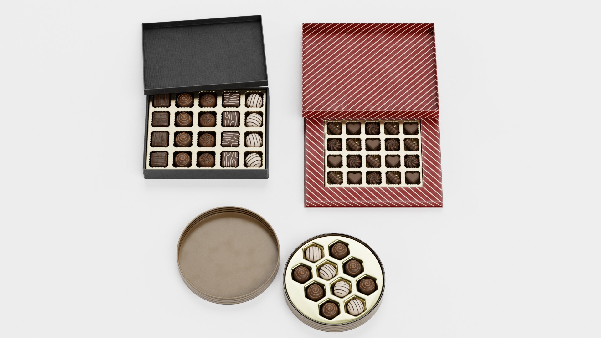 Chocolate Boxes Candies Model - TurboSquid 1519387