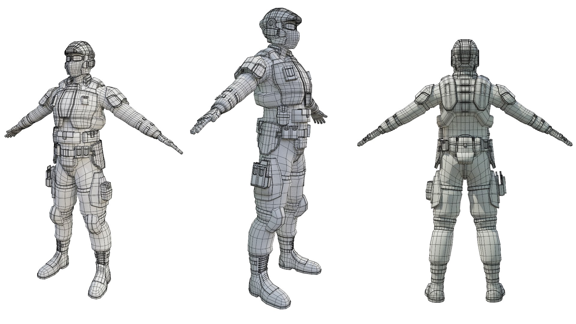 3D Sci-fi Marine Model - TurboSquid 1707096