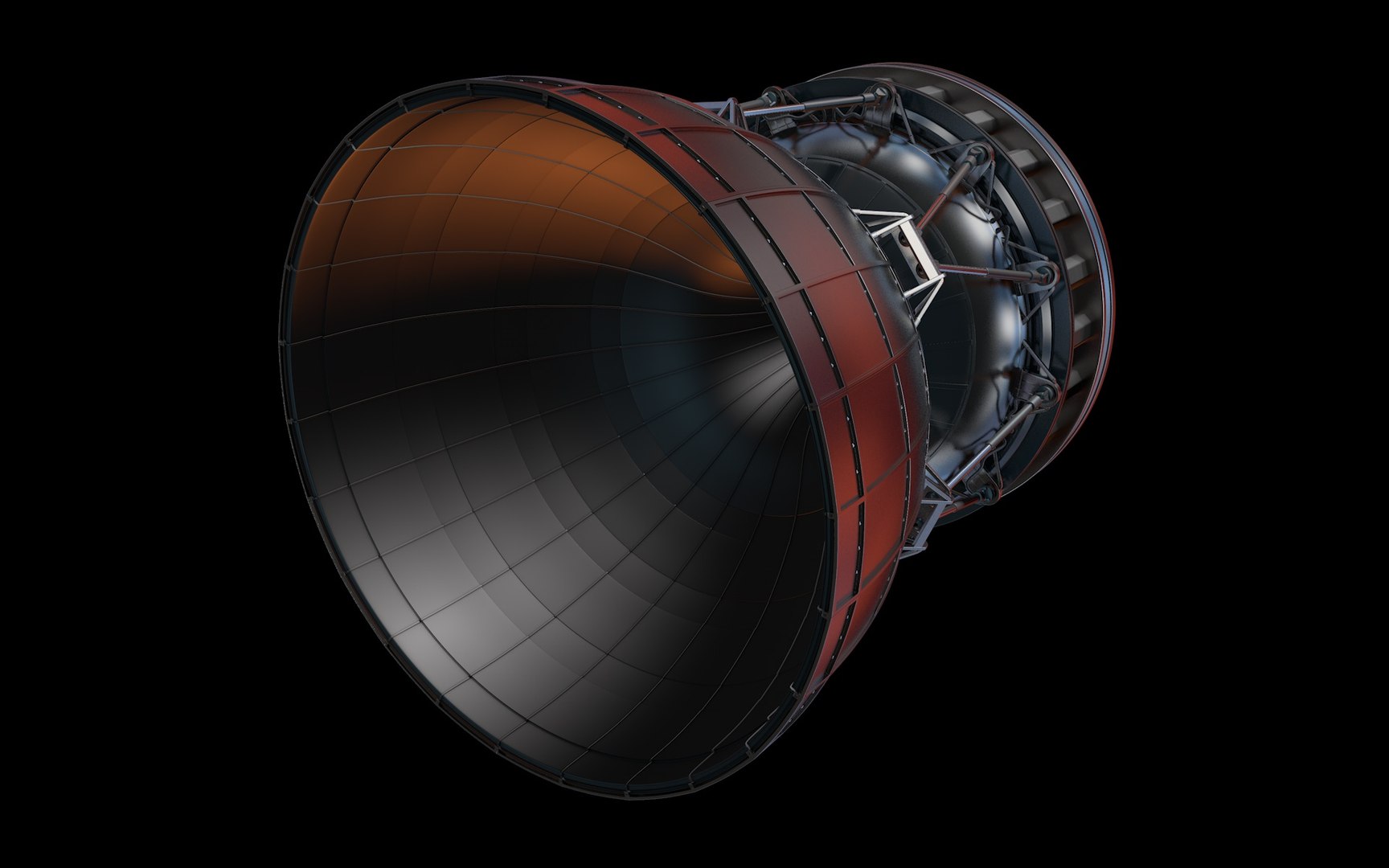 3d Rocket Booster Engine Model