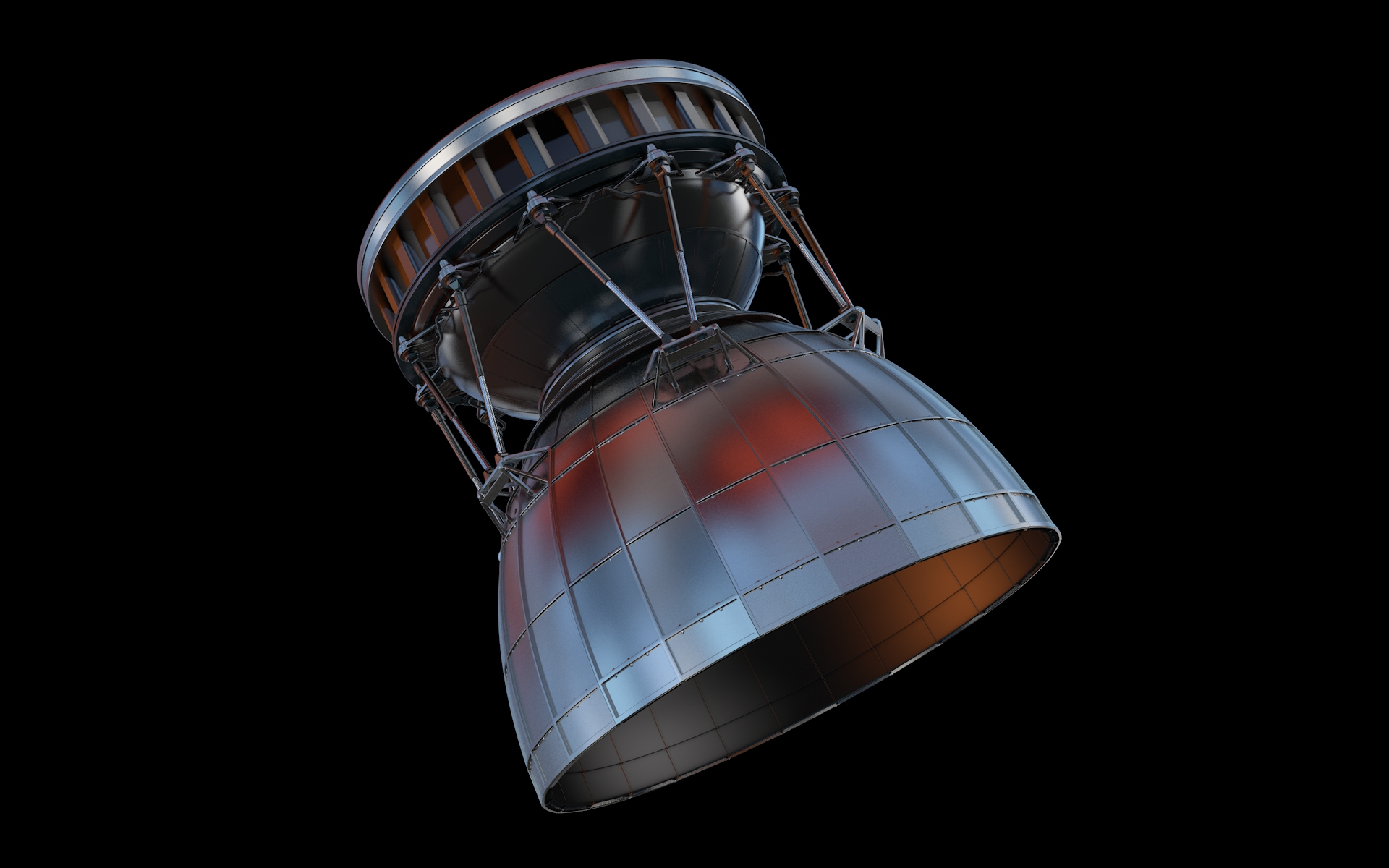 3d rocket booster engine model