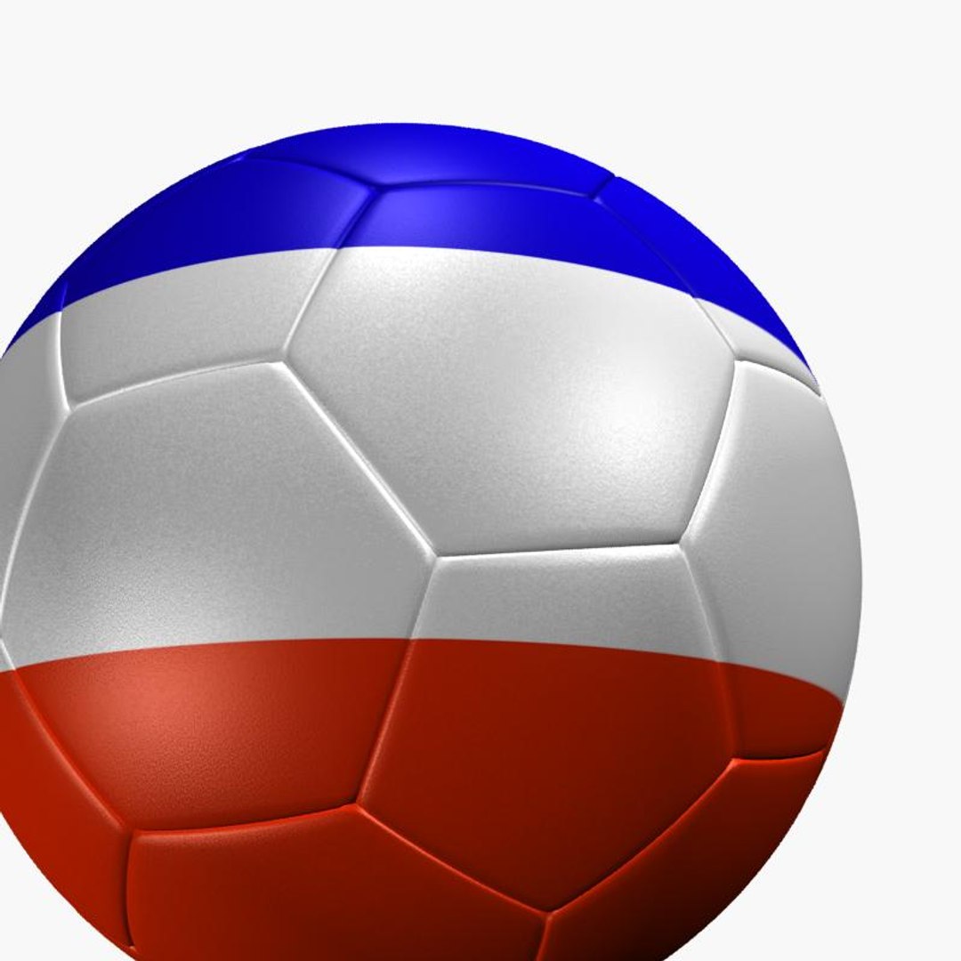 3d Model Soccer Ball France Flag
