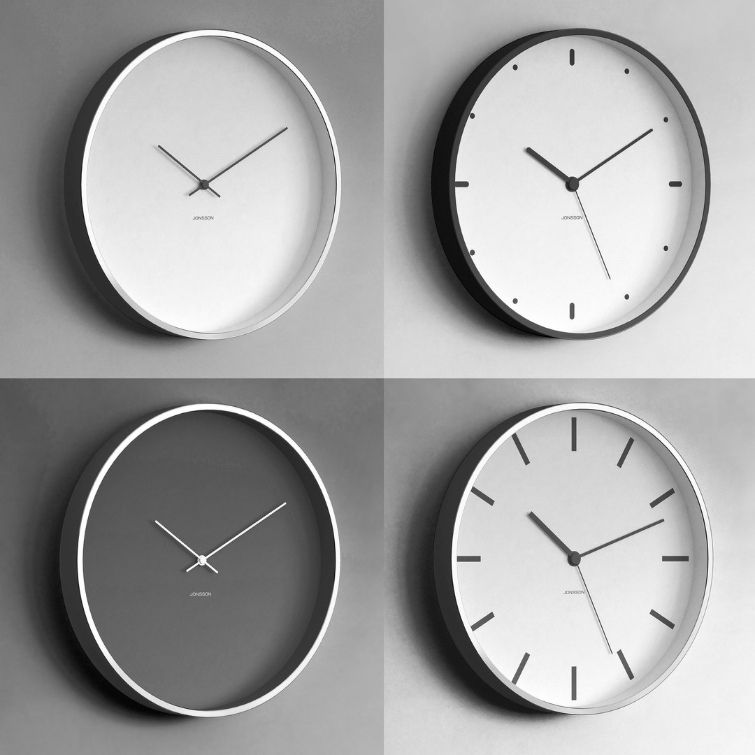 3D Wall Clock Set 704 Model - TurboSquid 1947699