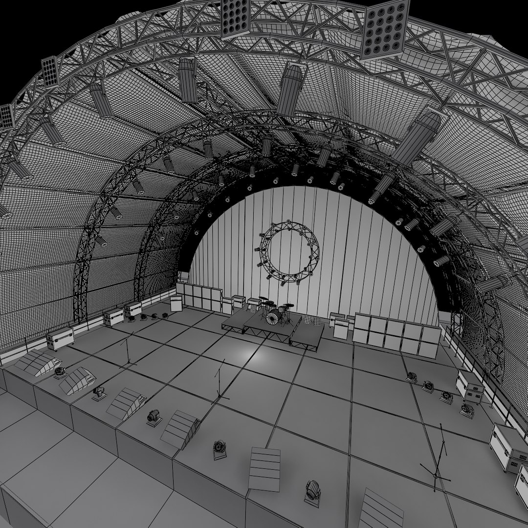 3d Model Of Scene Live Stage Lights