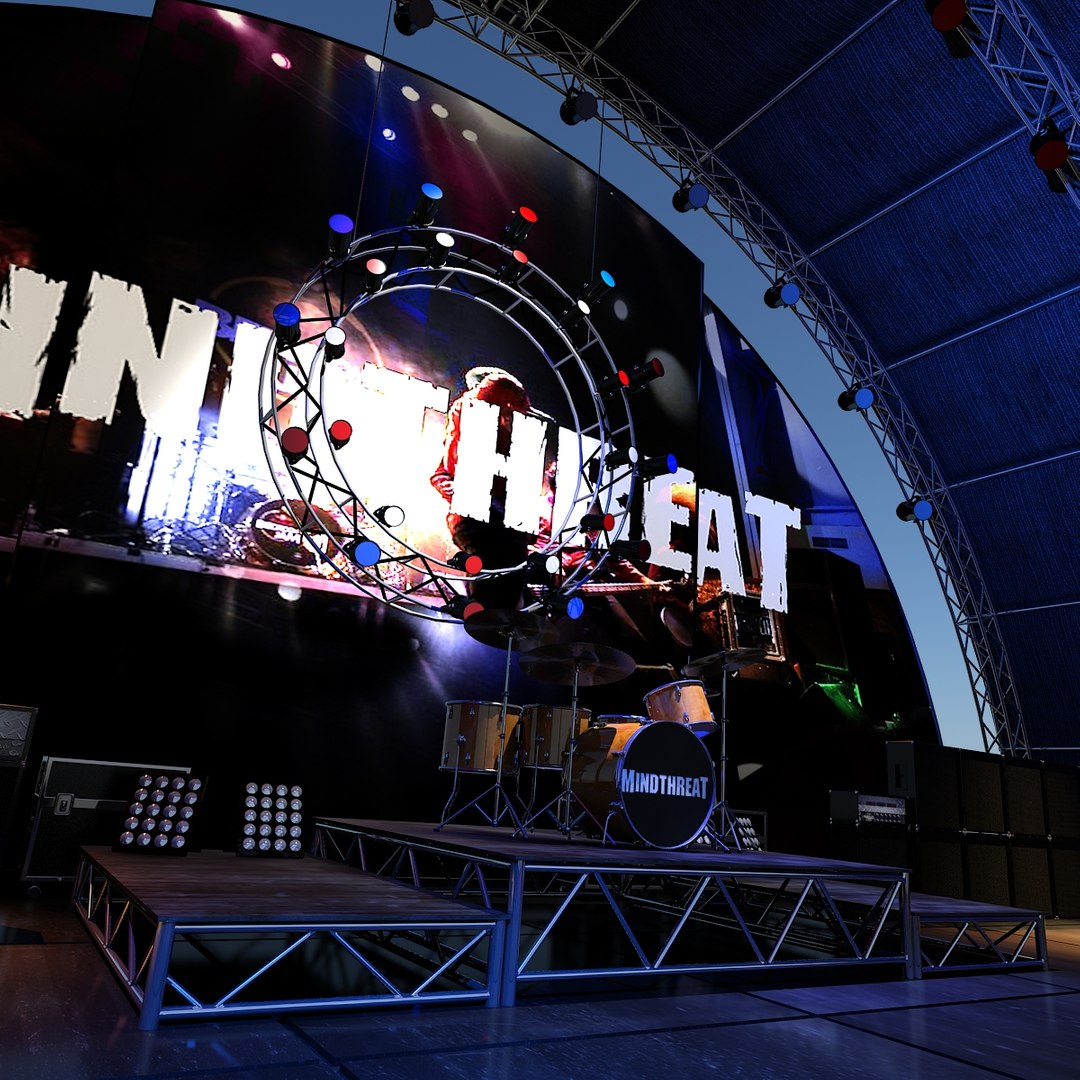 3d Model Of Scene Live Stage Lights