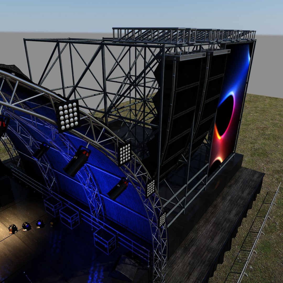 3d Model Of Scene Live Stage Lights