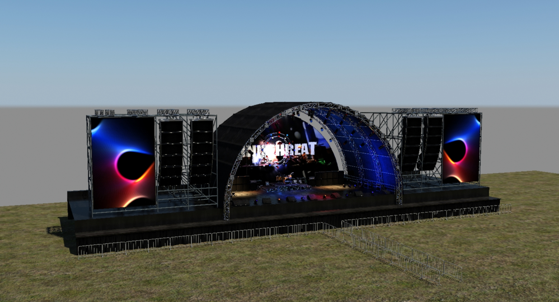 3d model of scene live stage lights