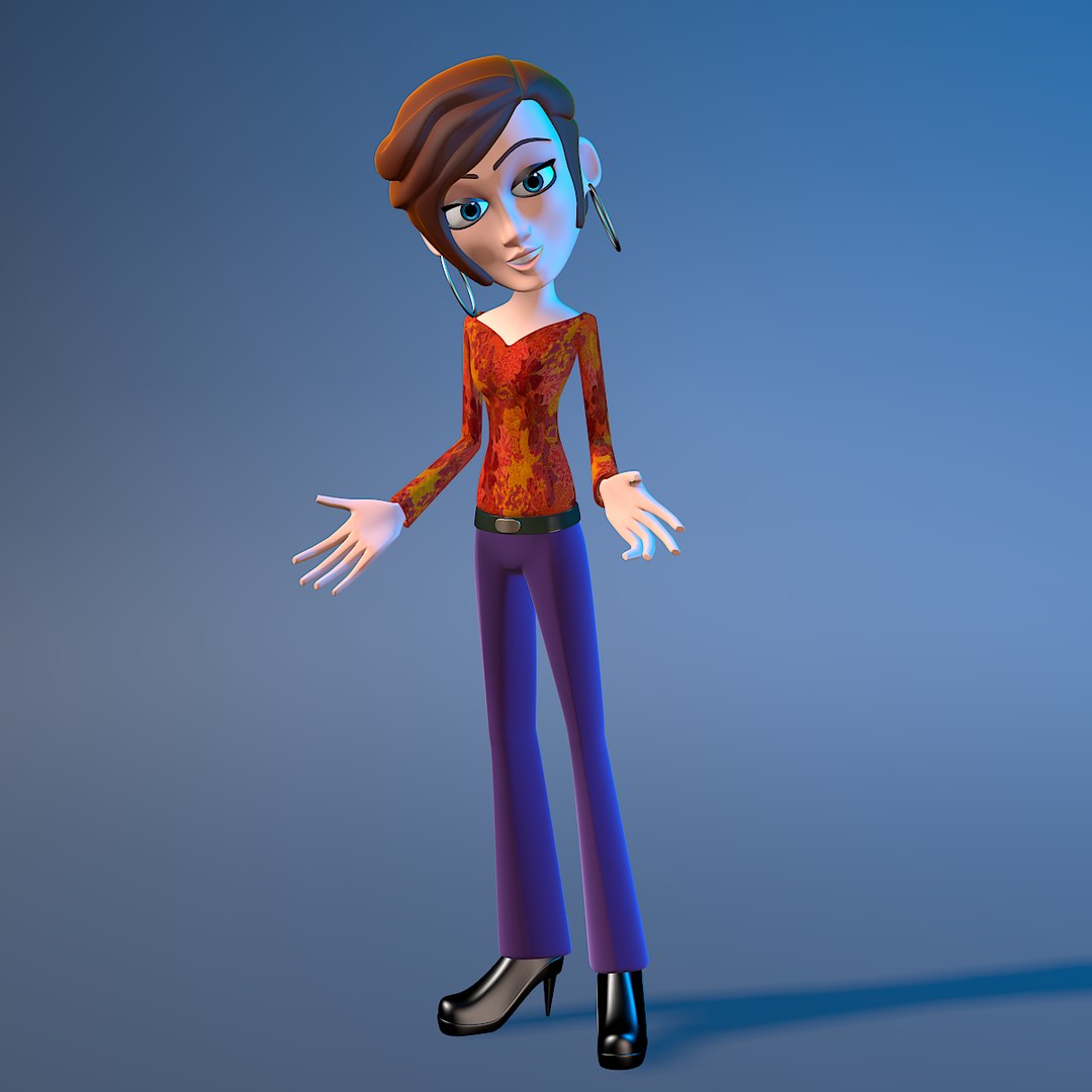 3D Cartoon Office Character Woman - TurboSquid 1275037