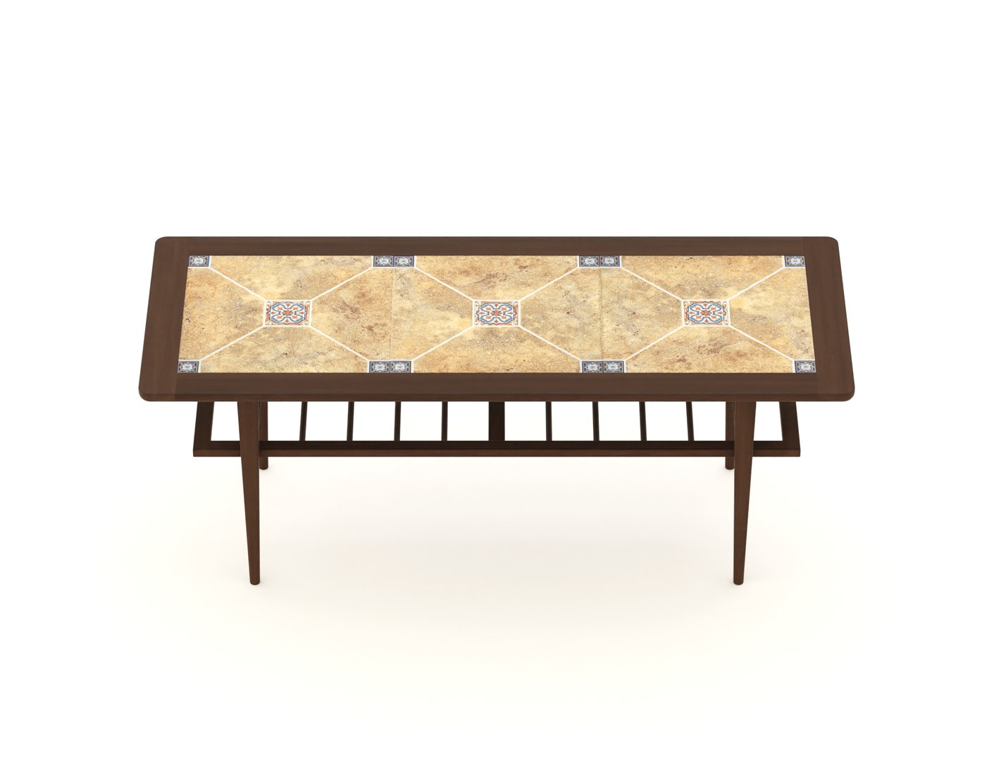 3D Low Poly Mid Century Wooden Low Coffee Table model - TurboSquid 2079760