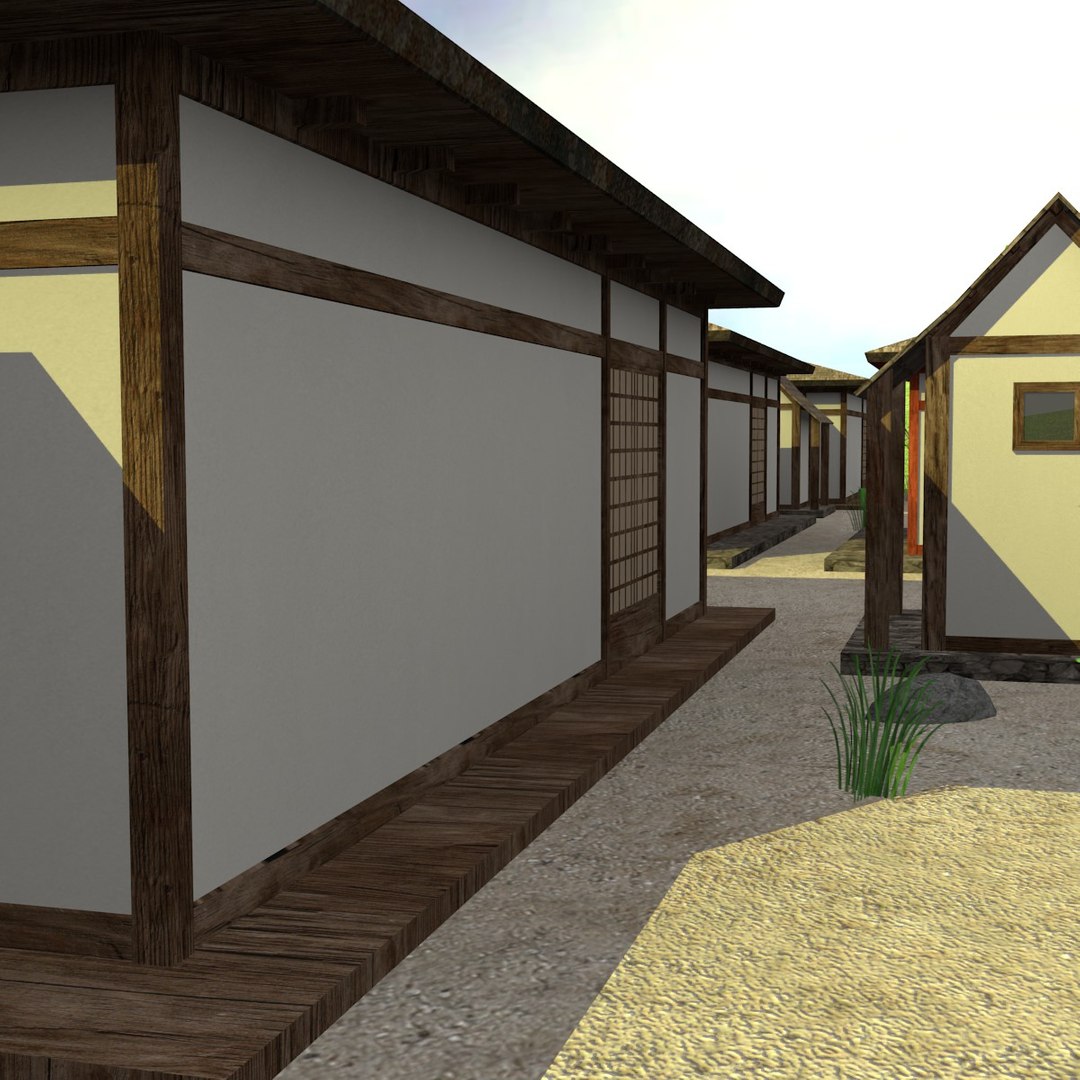 Japanese Town 3d Model