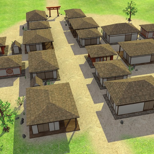 japanese town 3d model