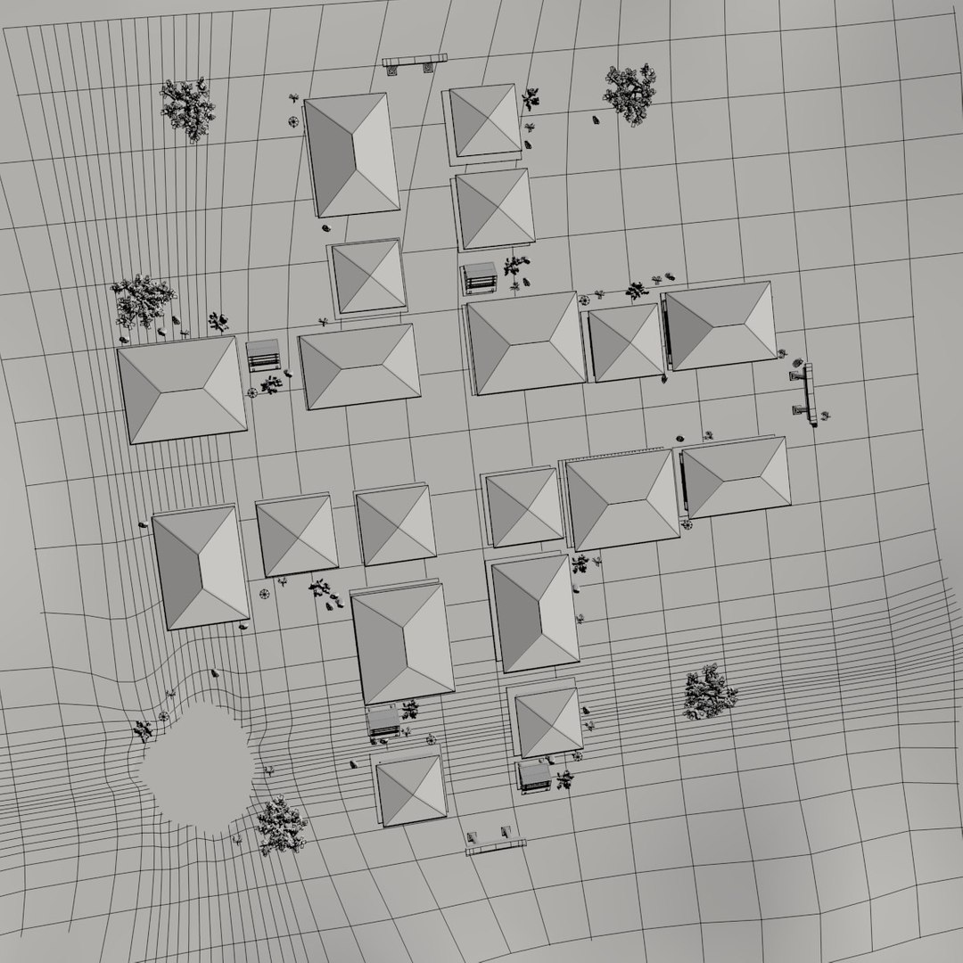 Japanese Town 3d Model