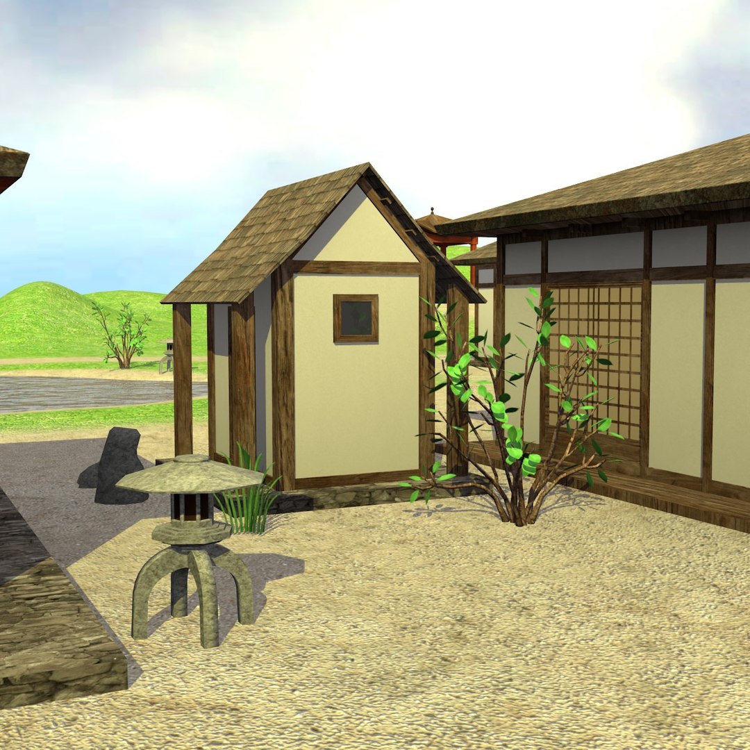 Japanese Town 3d Model