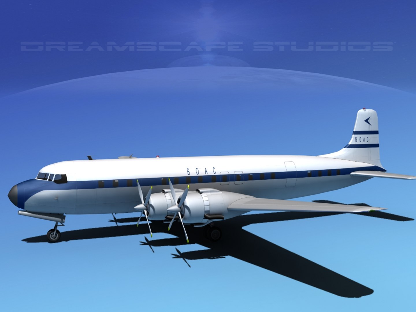 3d douglas dc-7c dc-7 model