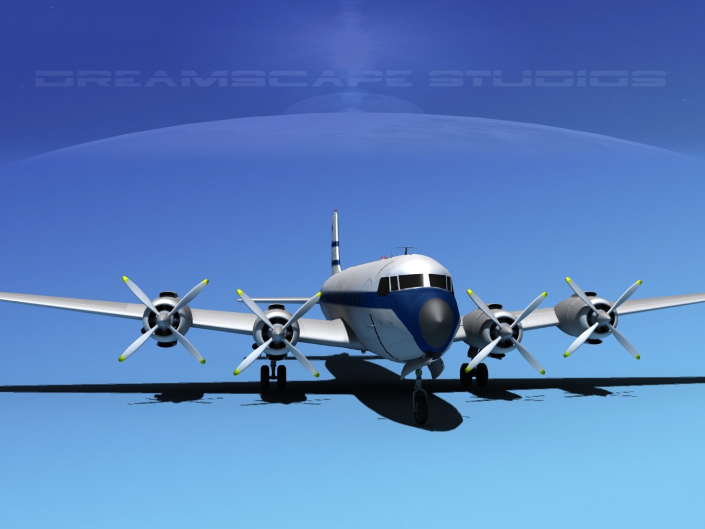 3d douglas dc-7c dc-7 model