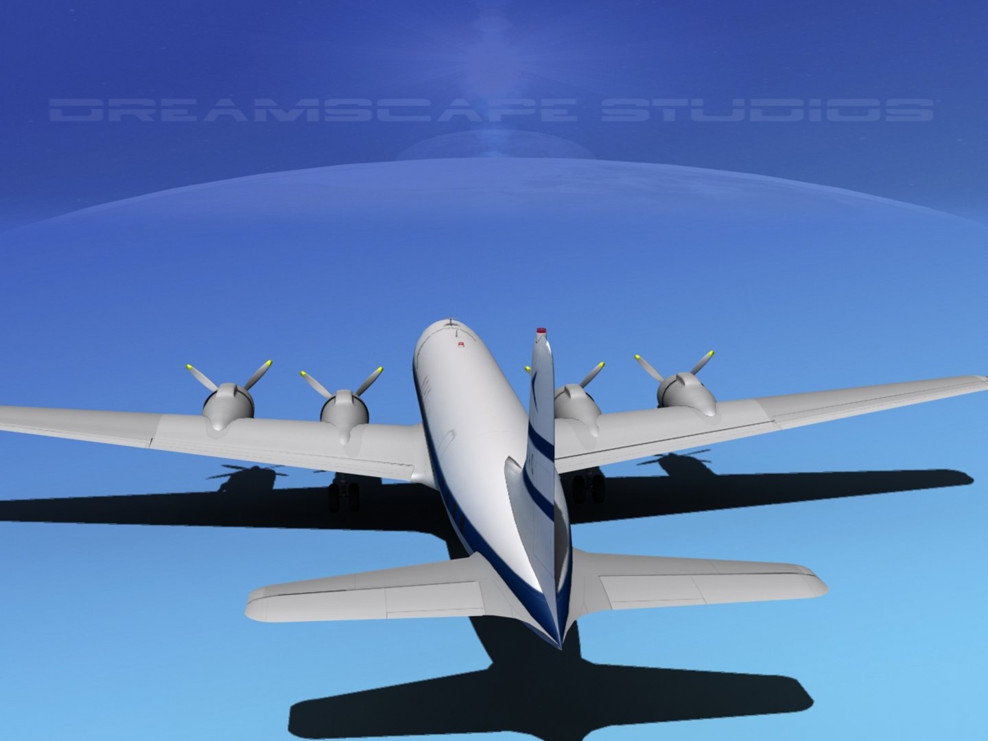 3d douglas dc-7c dc-7 model