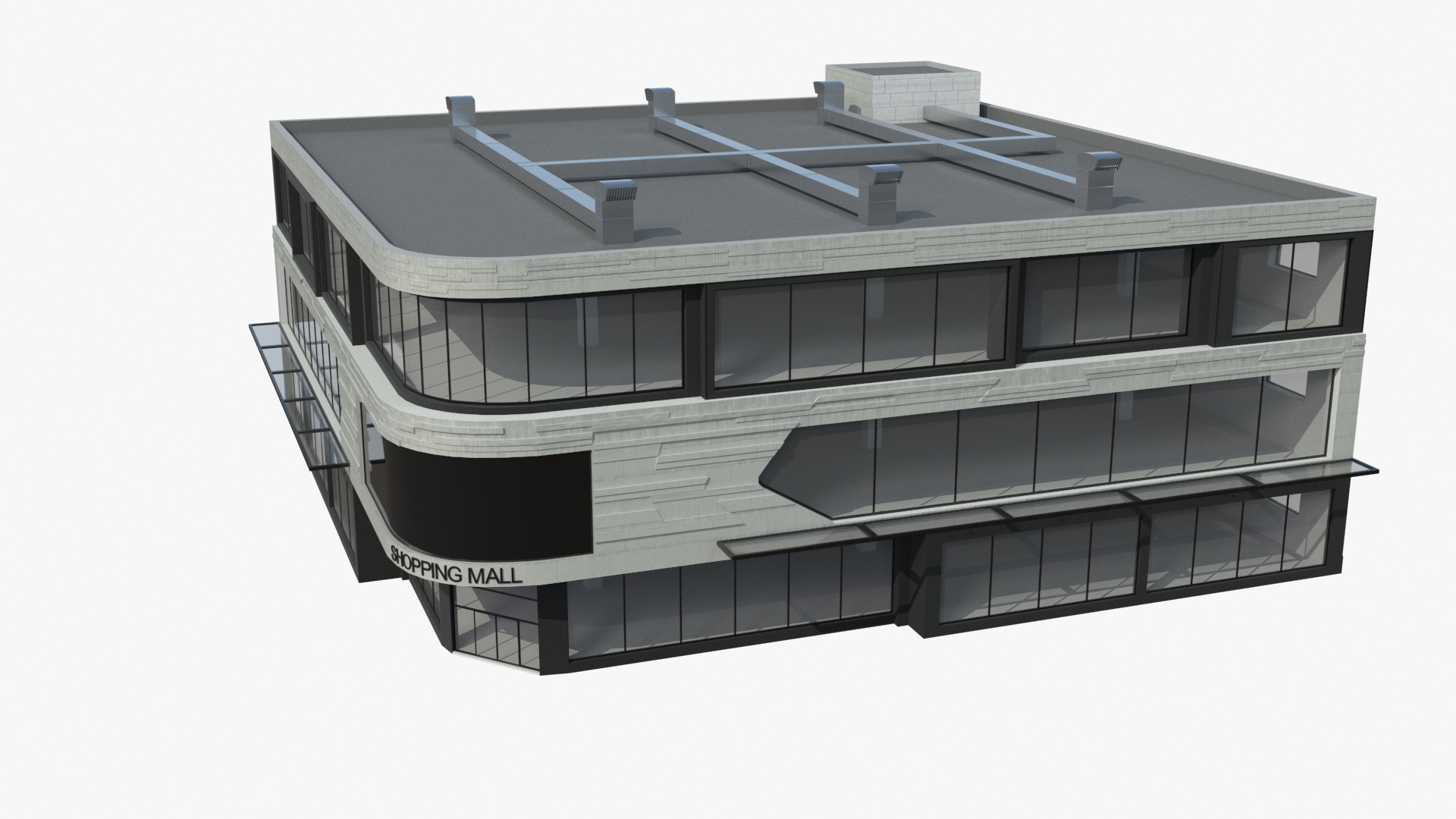 Modern Commercial Shopping Mall Model - TurboSquid 2332267