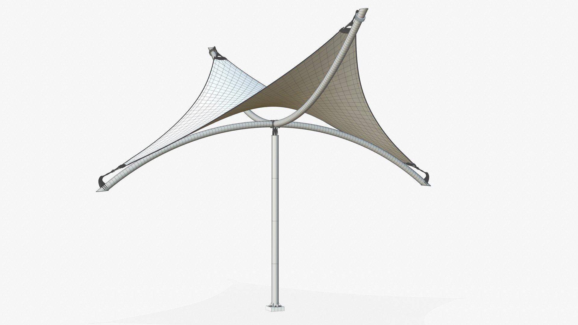 Tensile Shade Structures 3D Model - TurboSquid 1802007